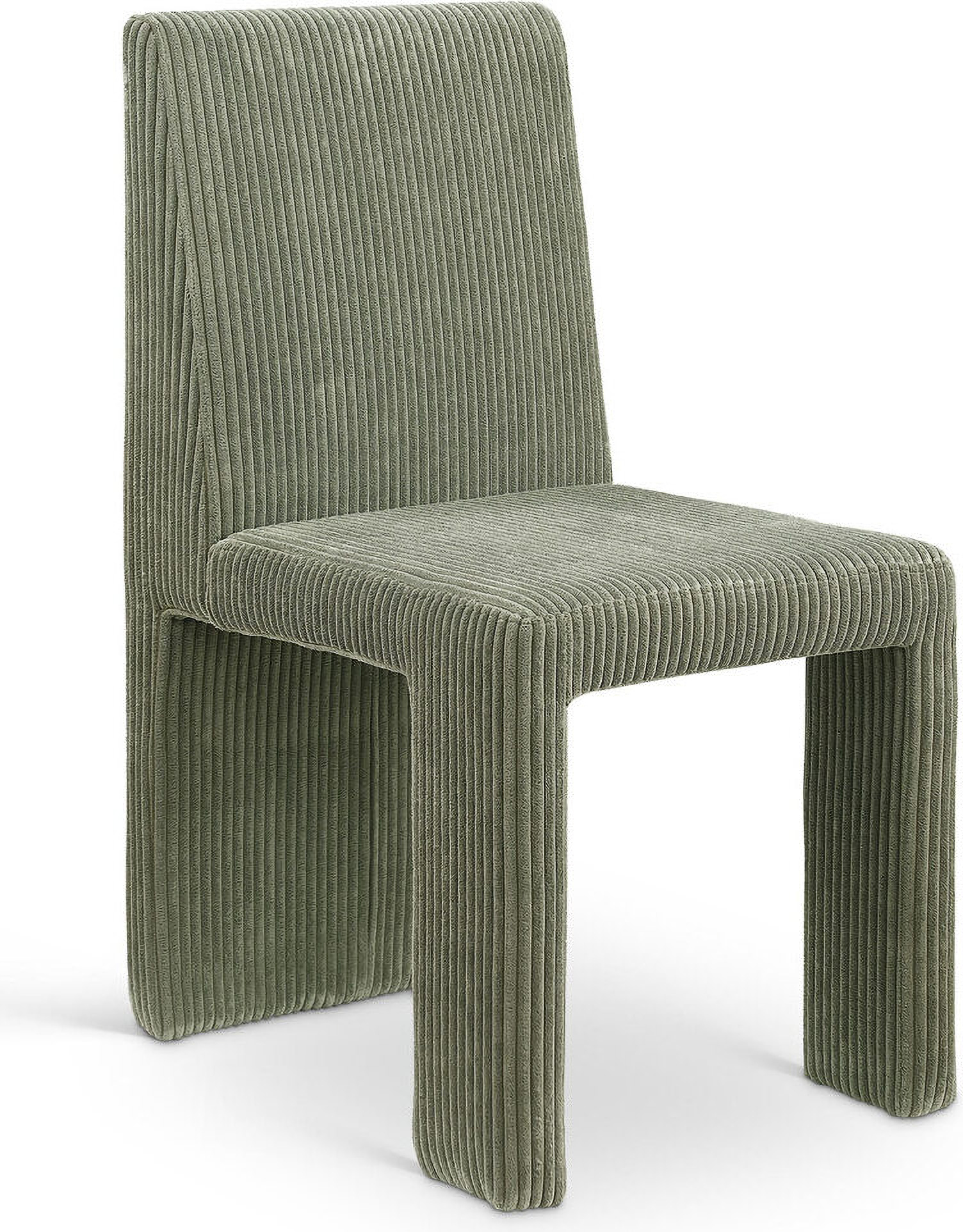 Benson Microsuede Corduroy Fabric Dining Chair Set of 2 In Green by ...