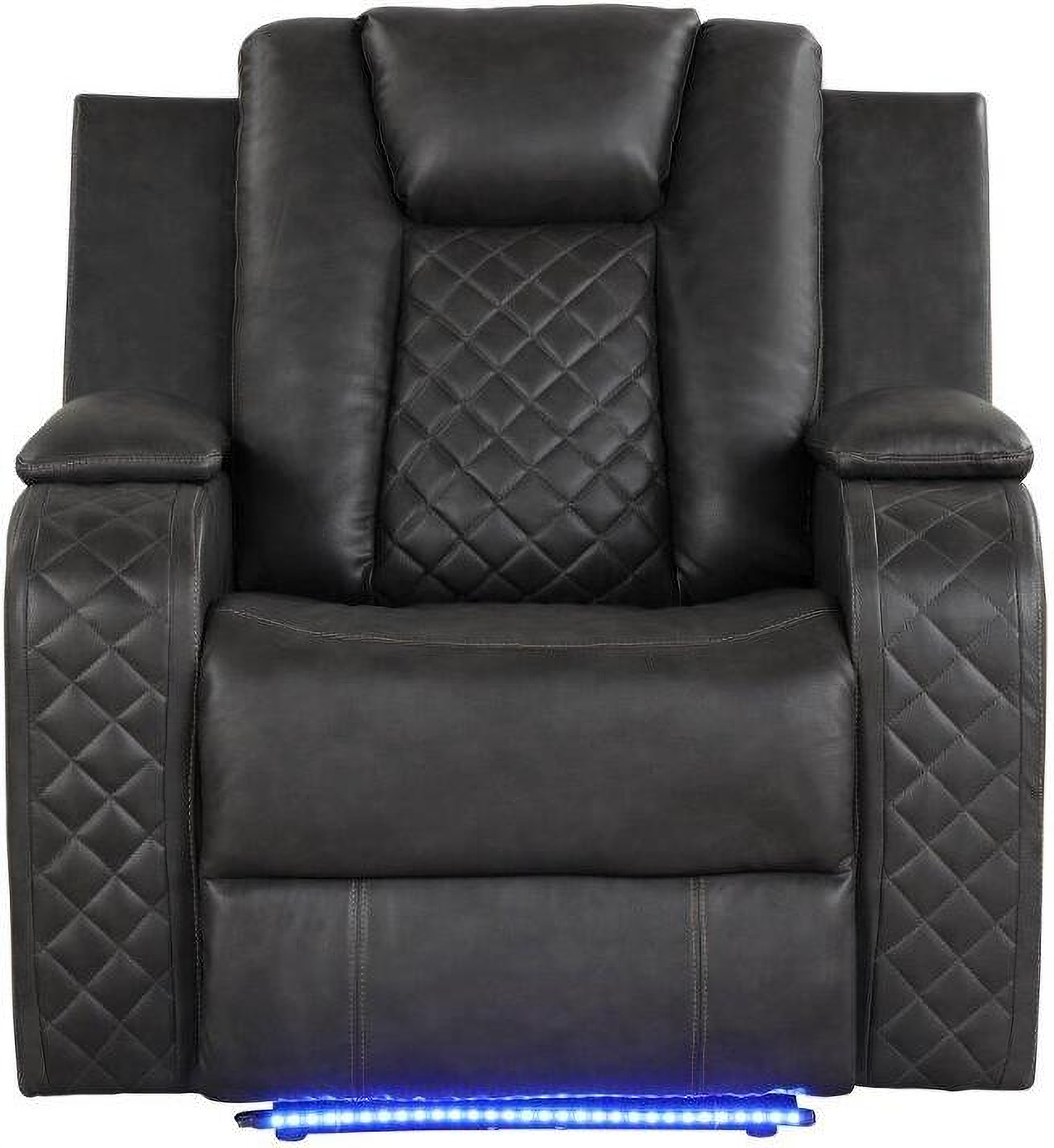 Benz Led and Power Reclining Chair Made With Faux Leather In Gray by ...