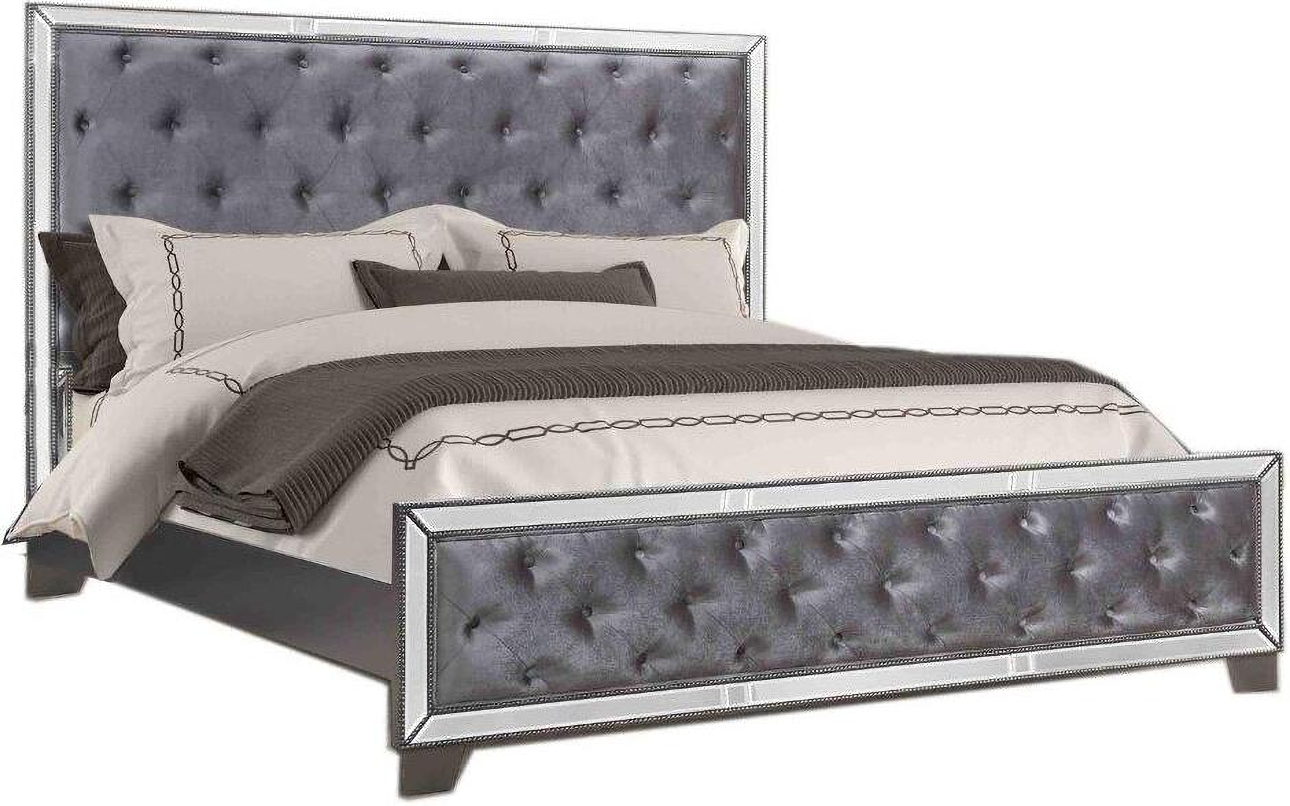 Beronica Transitional Wood King Bed In Silver by Best Master Furniture ...