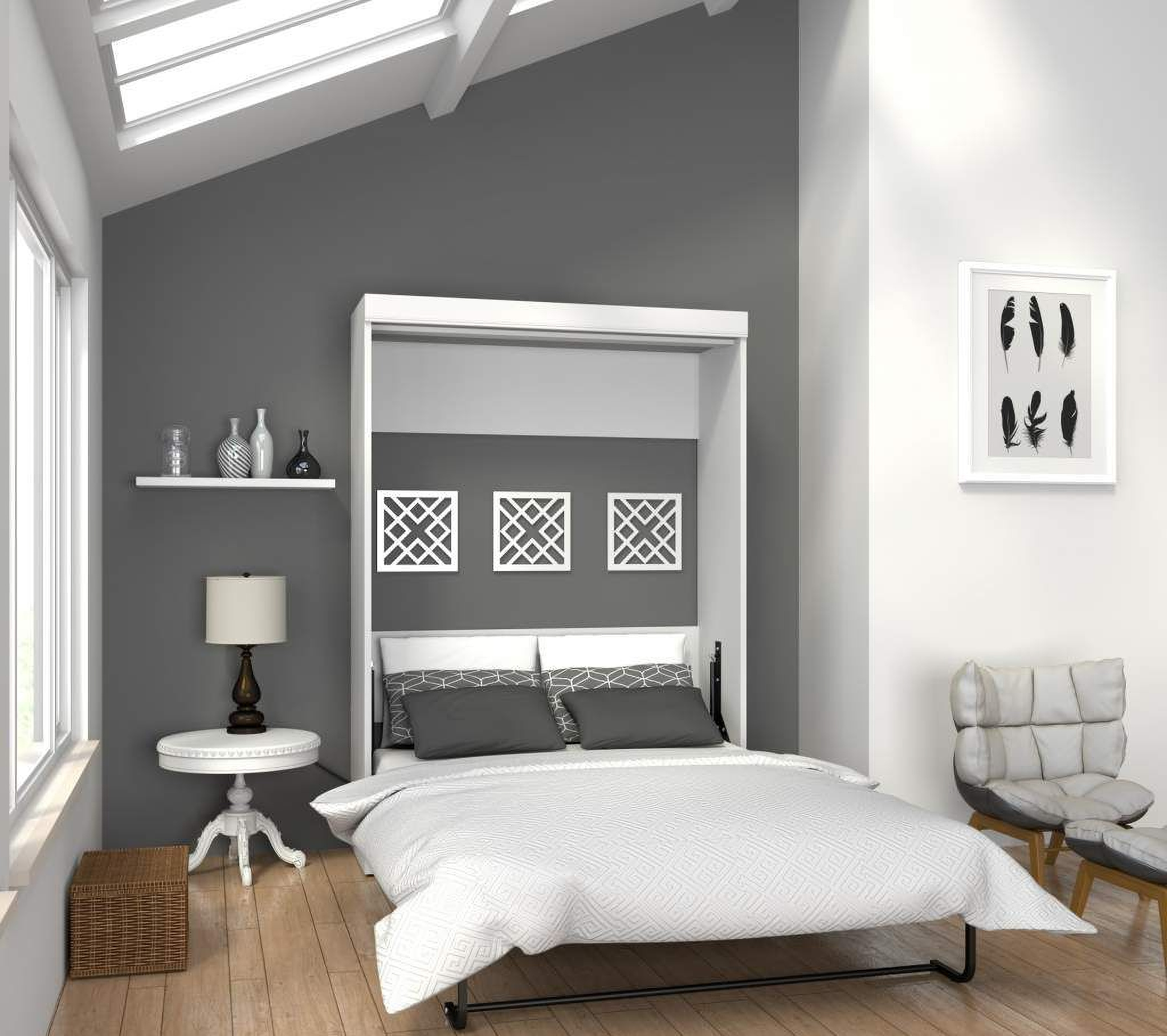Bestar Edge Wall Bed in White Full