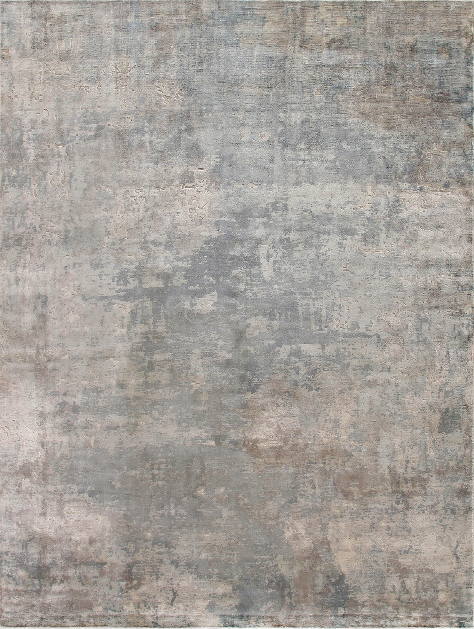 Beverly Collection Hand-Loomed Bamboo Silk Area Rug-10' x 14' In Silver ...
