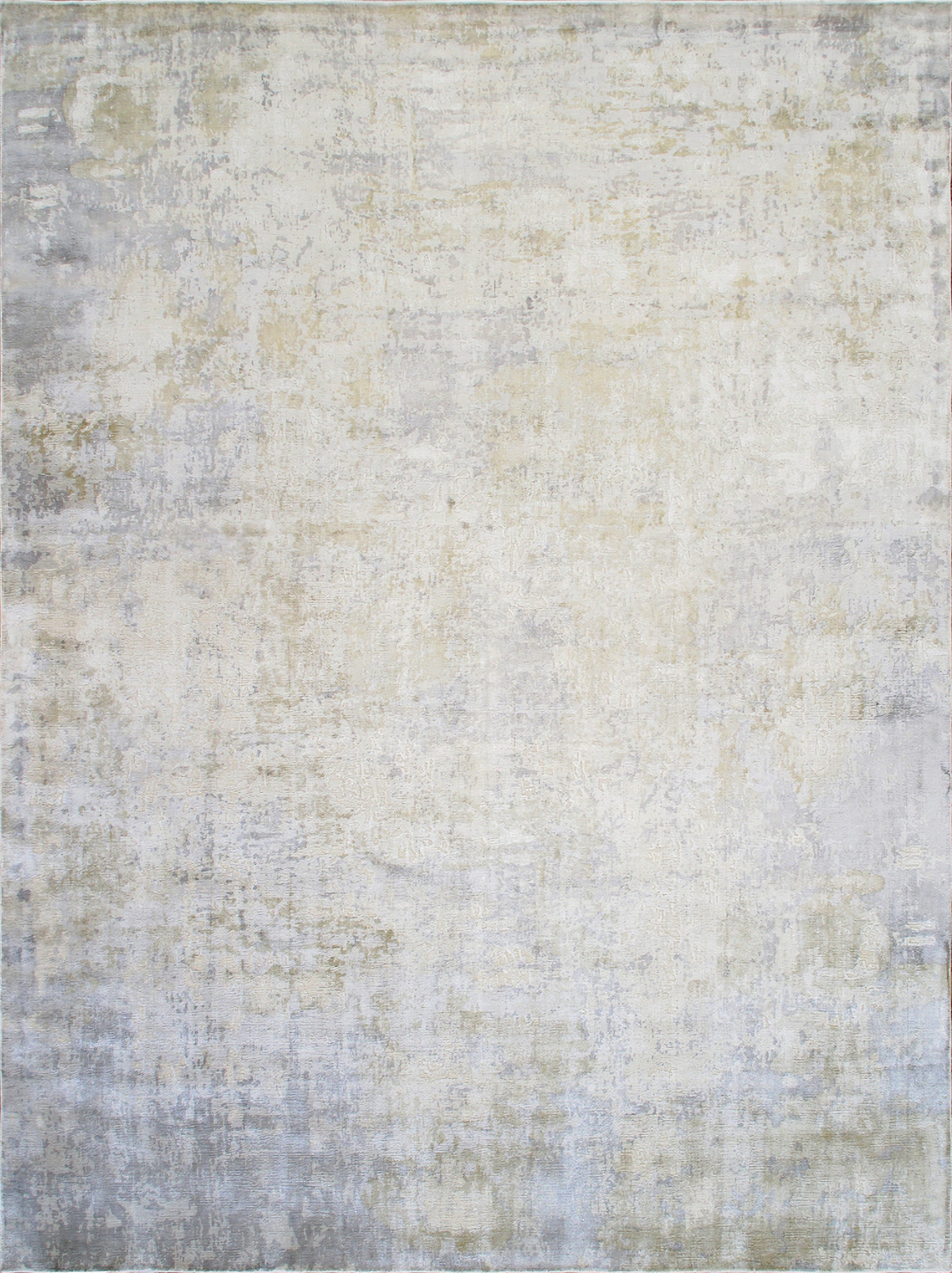 Beverly Collection Hand-Loomed Bamboo Silk Area Rug- 9' x 12' In Silver ...