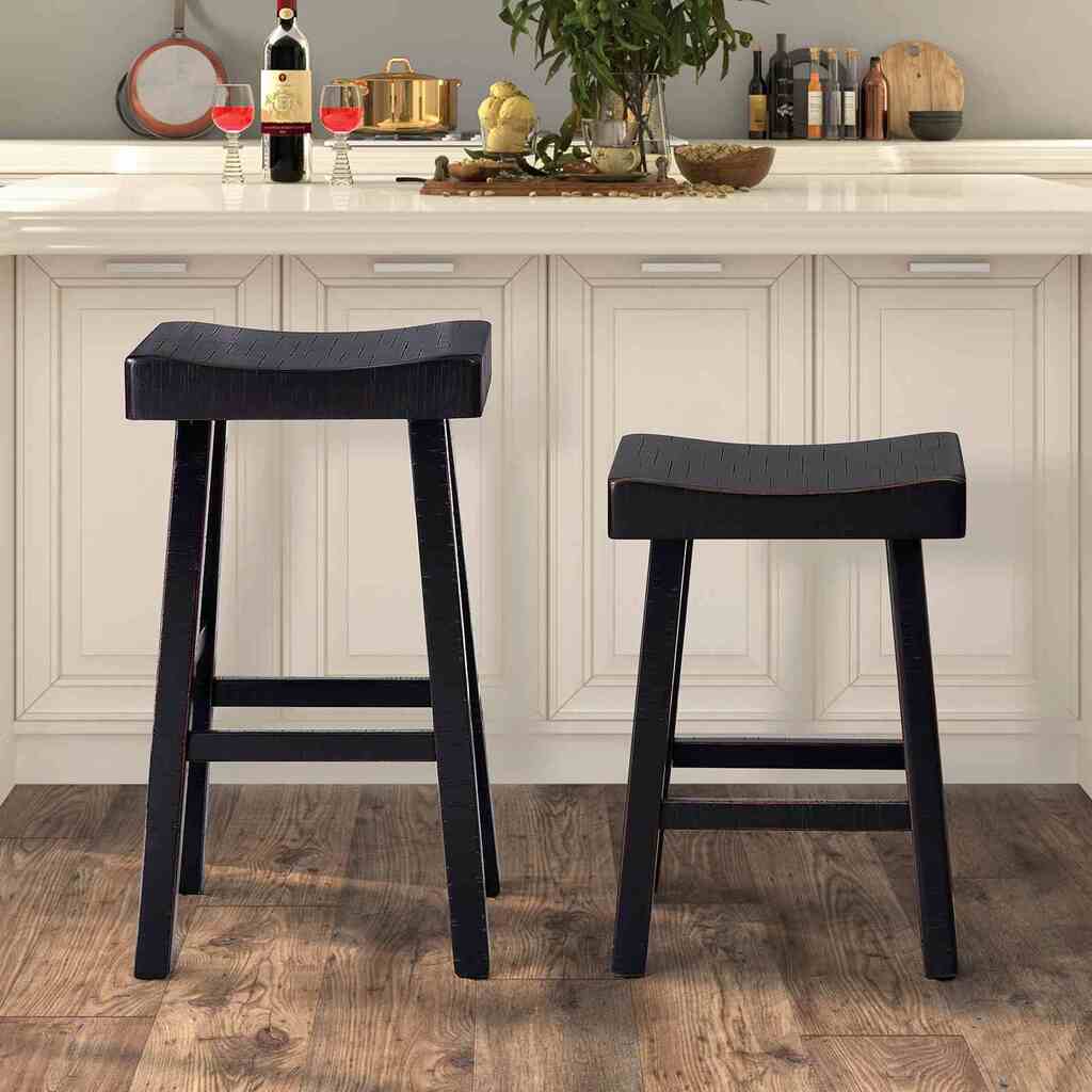Biasca 24 Inch Stool In Set of 2 In Black by Furniture of America ...