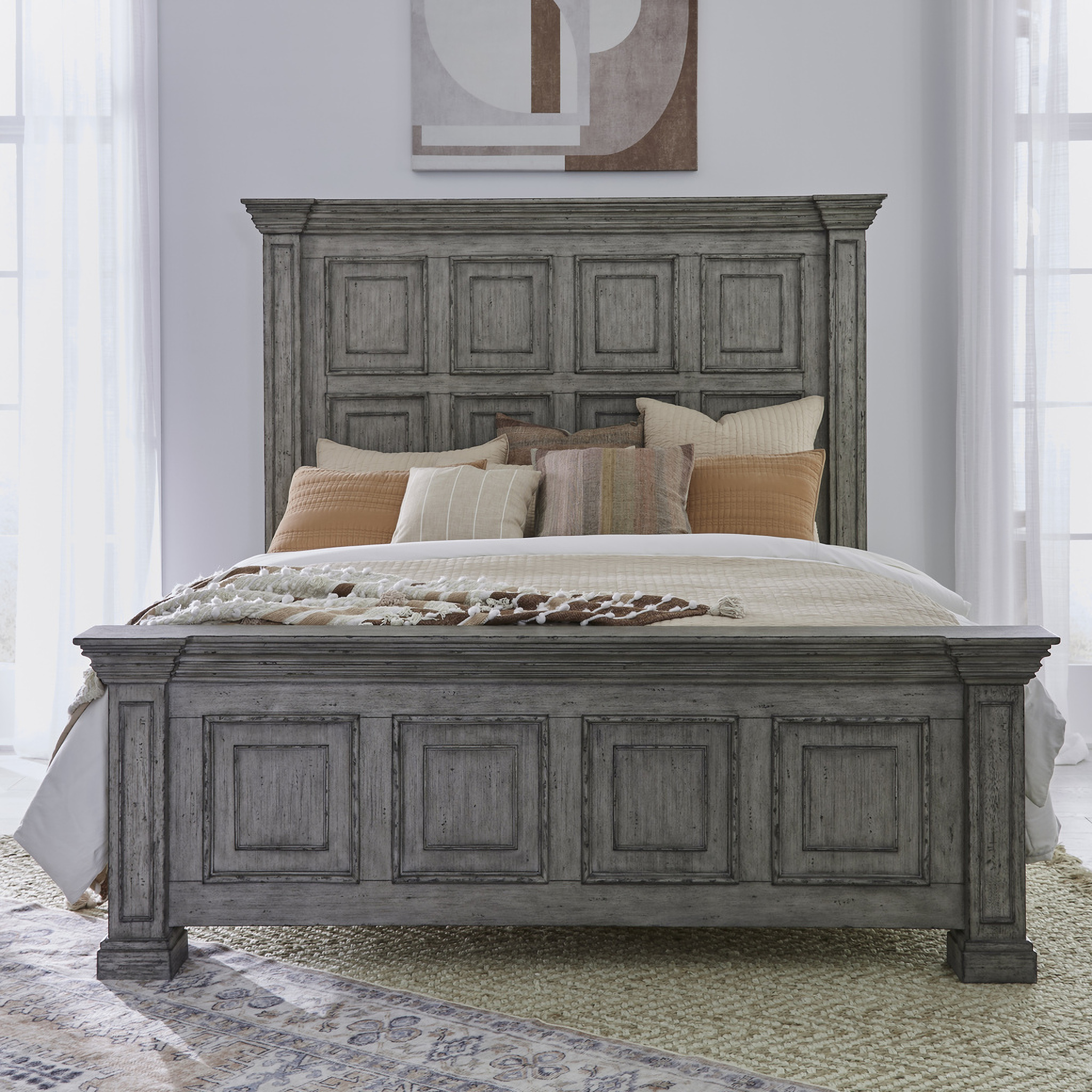 Big Valley Queen Panel Bed In Graystone by Liberty | 1StopBedrooms