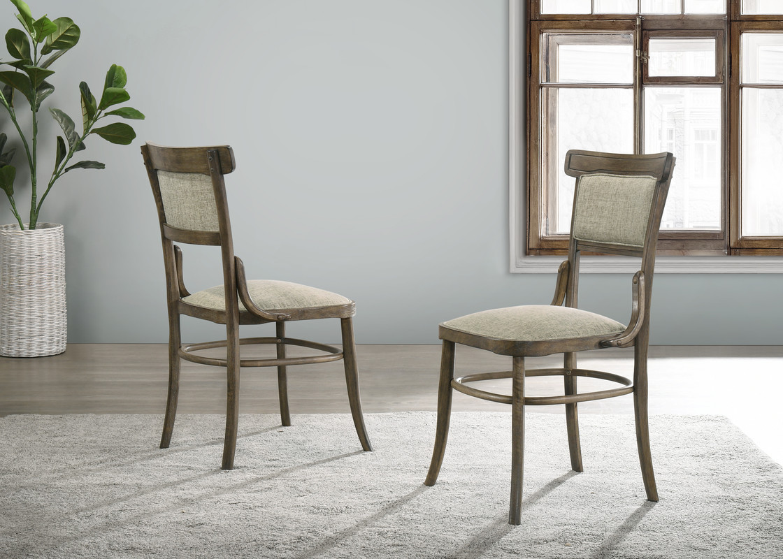 Bistro 19 Inch Fabric Dining Chair with Cushion Set of 2 In Vintage ...