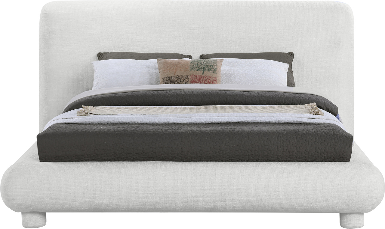 Blair Fabric Upholstered King Bed In Cream by Meridian | 1StopBedrooms