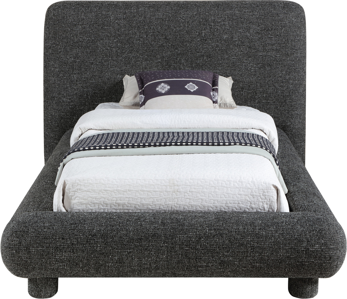 Blair Fabric Upholstered Twin Bed In Black by Meridian | 1StopBedrooms
