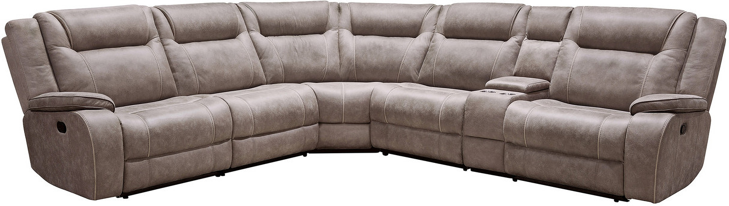 Blake 6 Piece Modular Reclining Sectional and Entertainment Console In ...