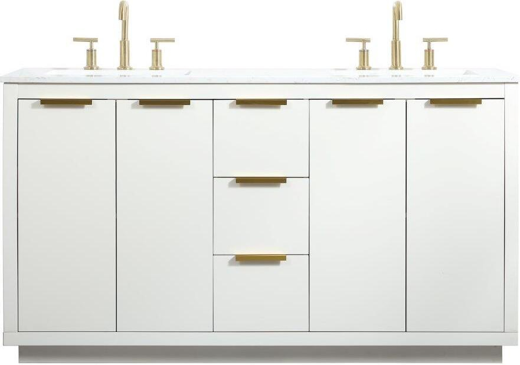 Blake 60 Inch Double Bathroom Vanity In White by Elegant Lighting ...