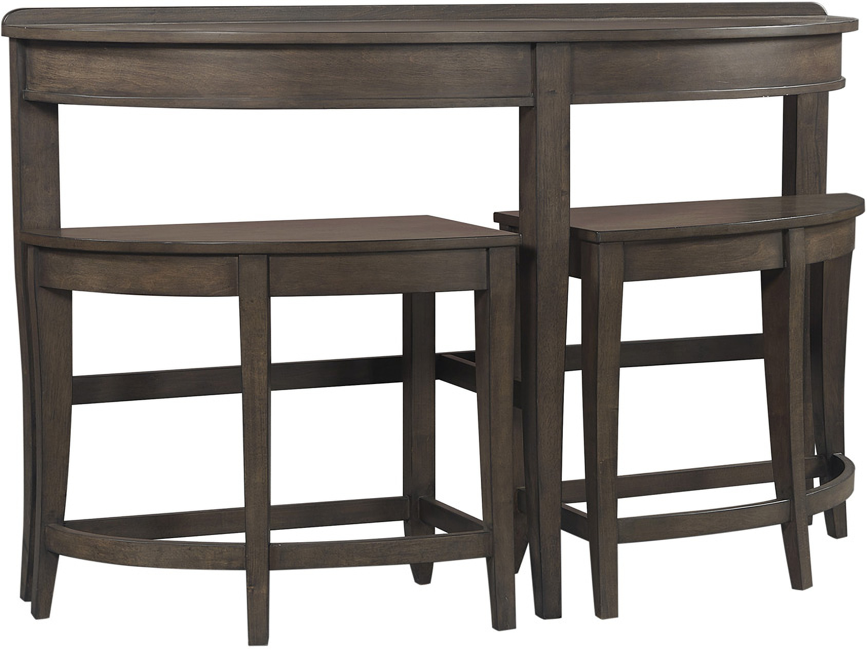 Blakely Sofa Table with Stools In Sable Brown by Aspenhome | 1StopBedrooms