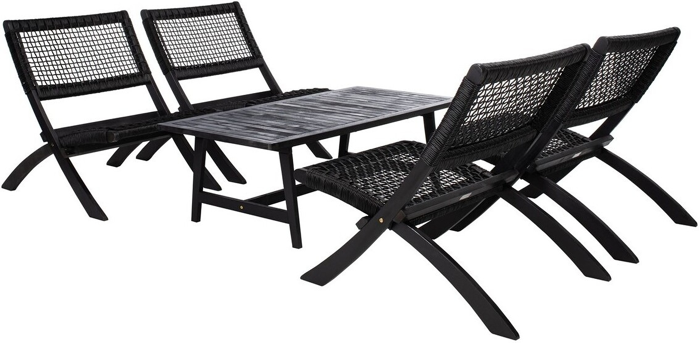 Blaze 5 Piece Coffee Set In Black by Safavieh | 1StopBedrooms