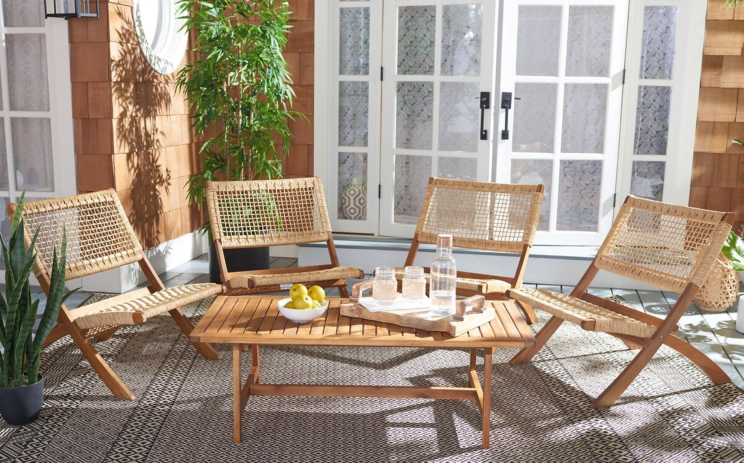 Blaze 5 Piece Coffee Set In Light Brown by Safavieh | 1StopBedrooms