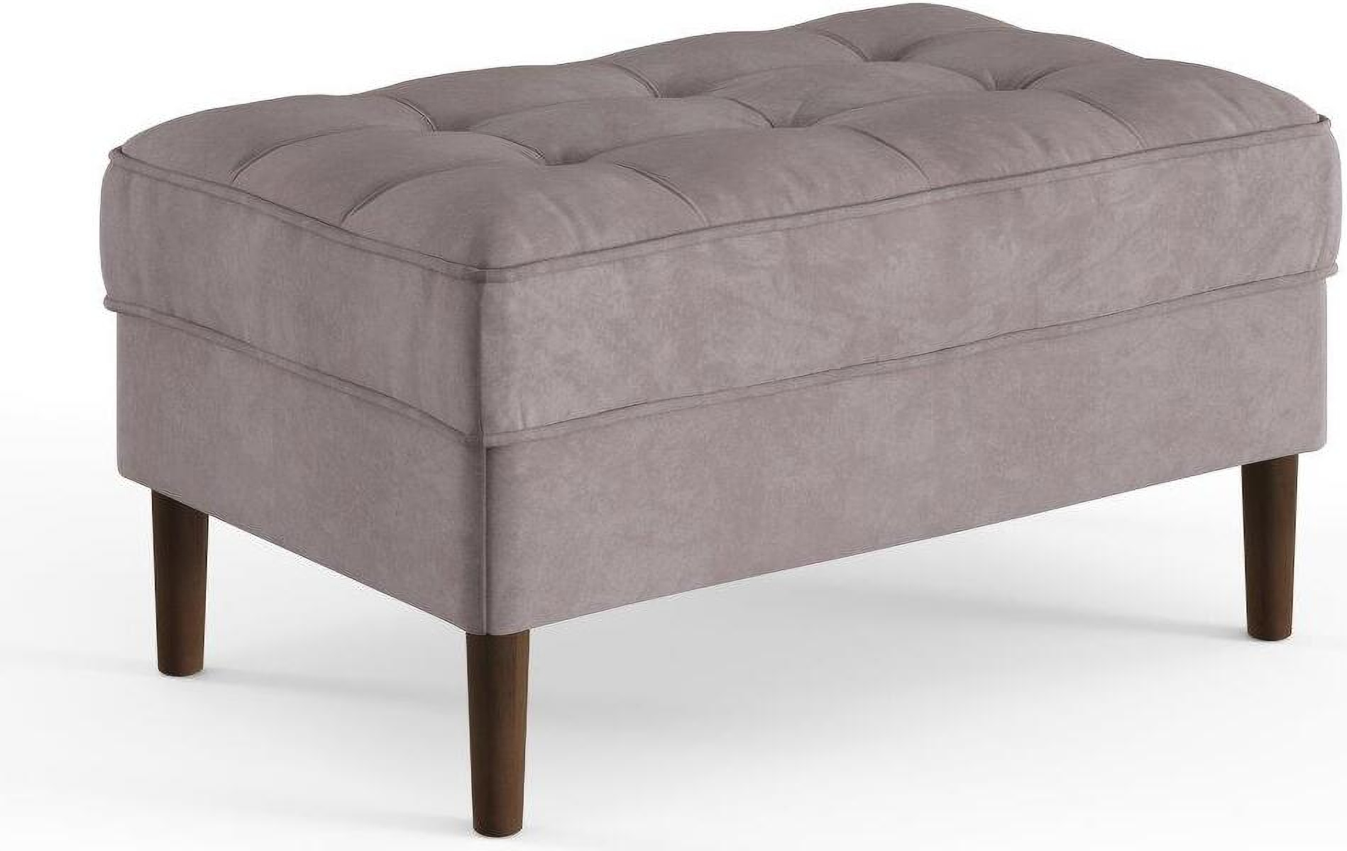 Bloomfield Performance Velvet Rectangular Ottoman In Platinum by Aeon | 1StopBedrooms