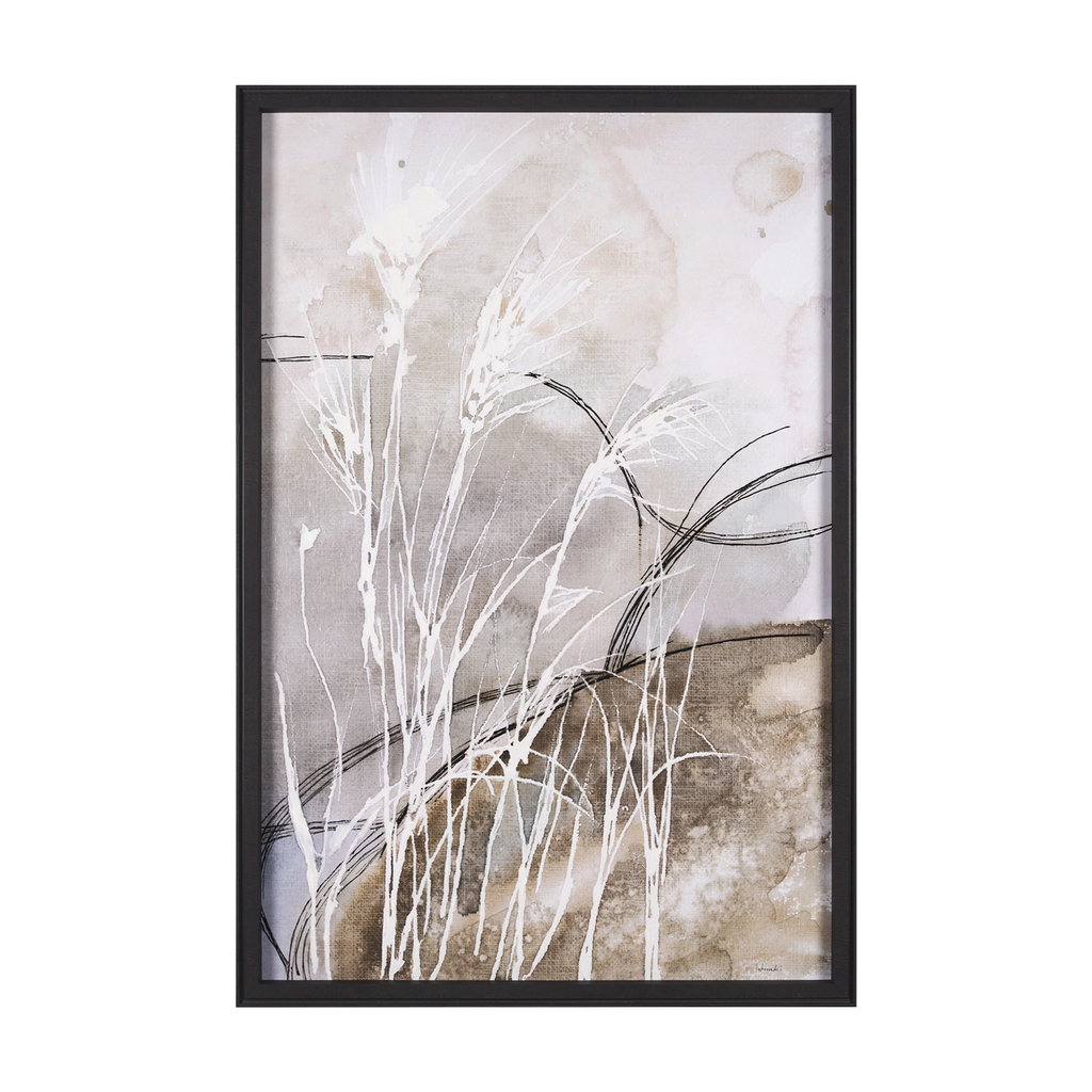 Blowing Grass II - Hand Embelished Textured Decograph Framed Art Print Painting Wall Art In ...