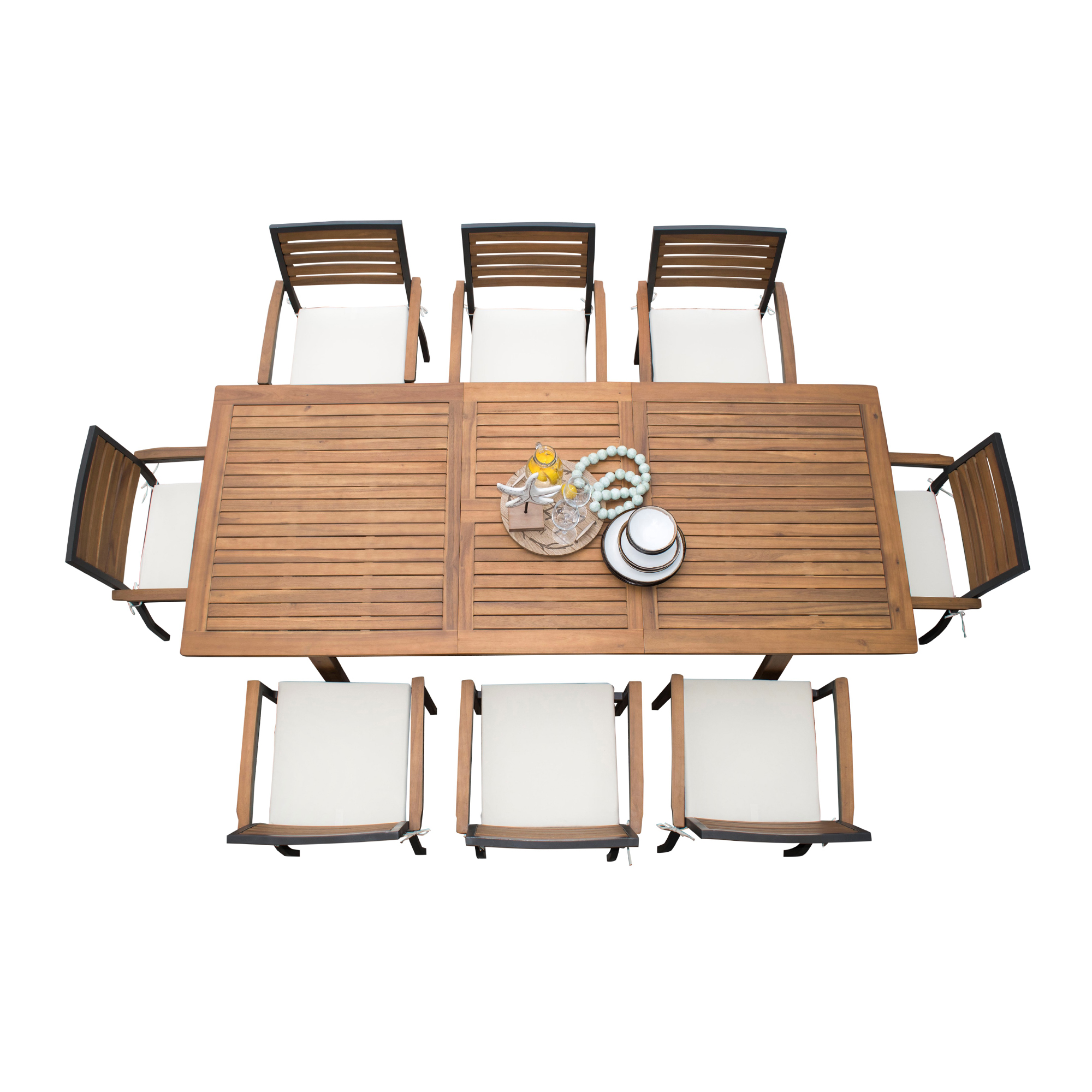 Boca Grande 7 Piece Rectangular Dining Set In Natural By Pelican Reef 0718