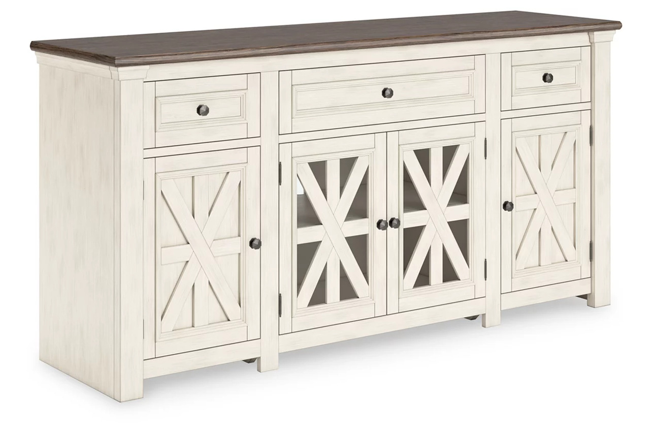Bolanburg 73 Inch TV Stand In White/Weathered Gray by Ashley Furniture ...
