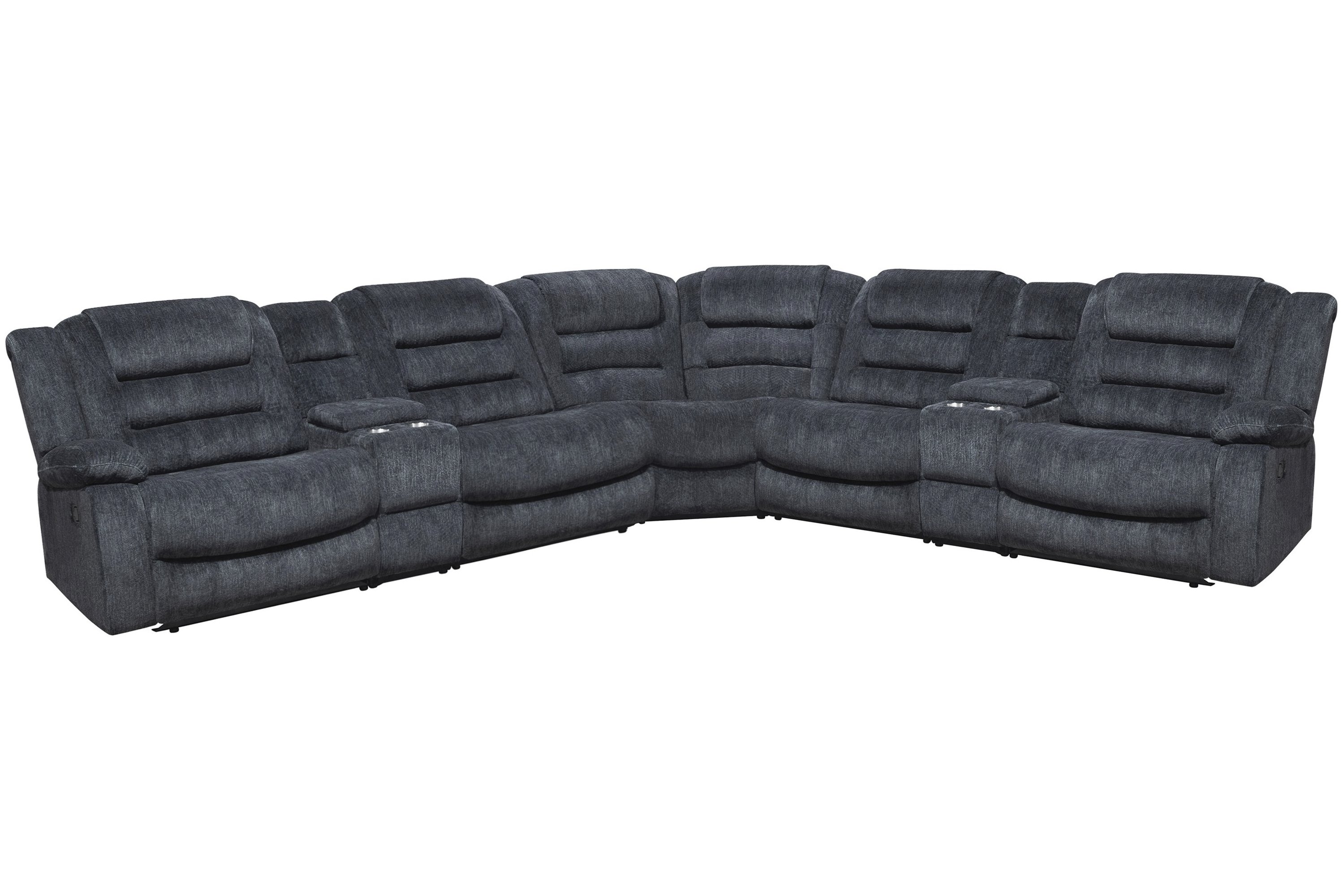 Bolton 7 Piece Modular Reclining Sectional with Entertainment Console ...