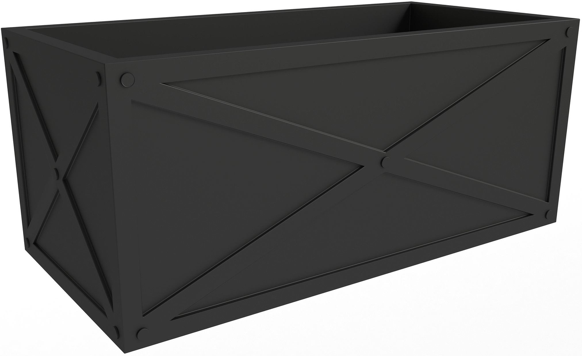 Bonsai 30 Inch Long Poly Stone Rectangle Planter In Black by LeisureMod ...
