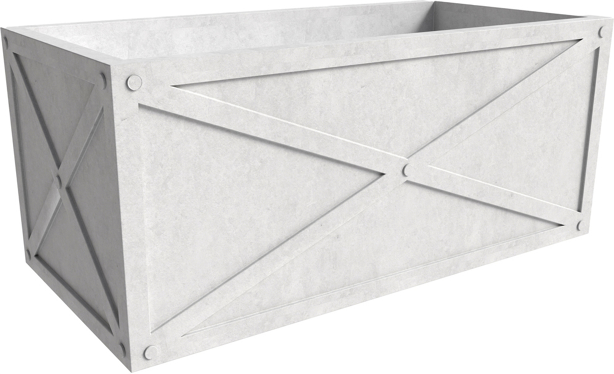 Bonsai 30 Inch Long Poly Stone Rectangle Planter In White by LeisureMod ...