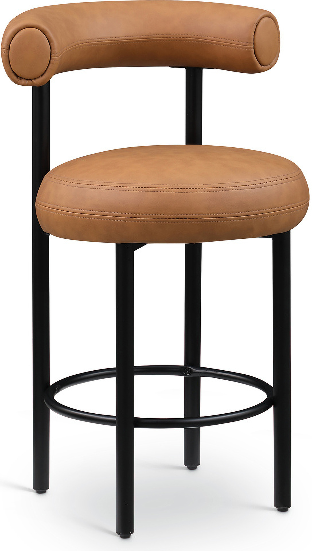 Bordeaux Vegan Leather Counter Stool Set of 2 In Cognac by Meridian ...