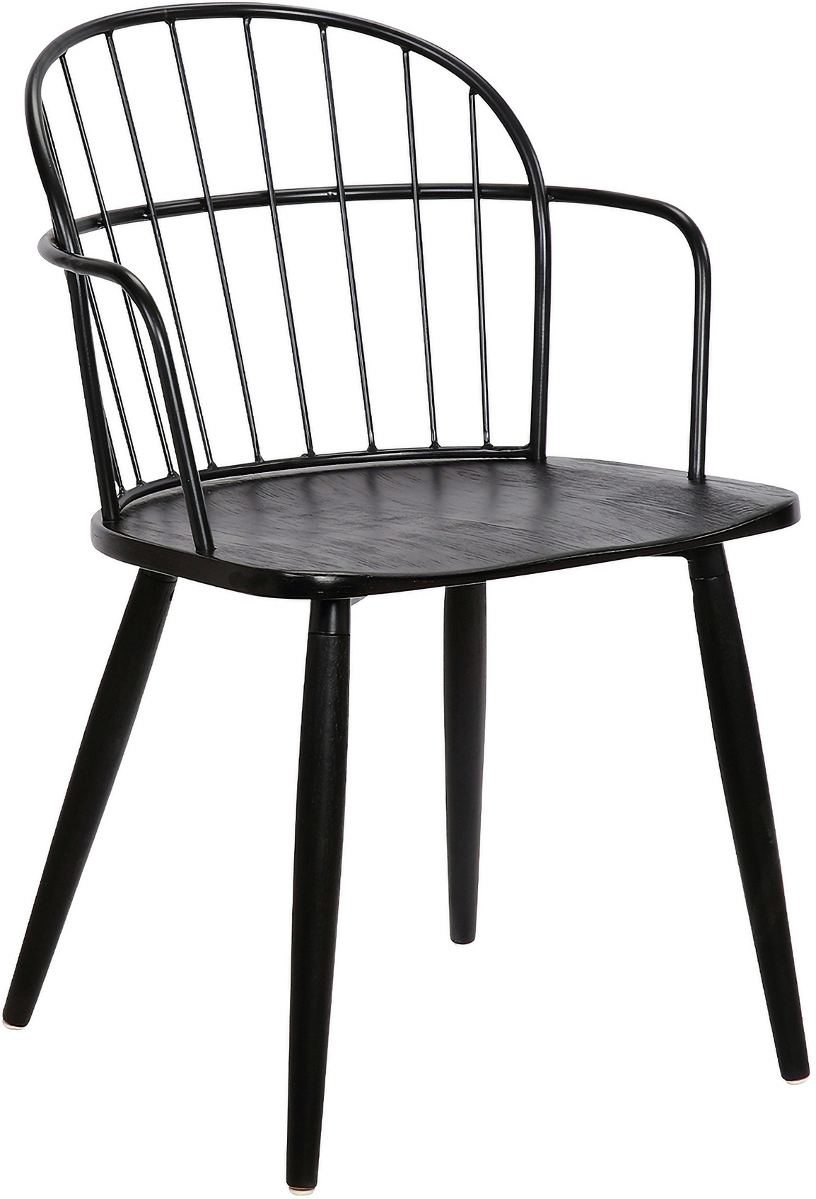 Bradley Steel Framed Side Chair In Black Powder Coated Finish and Black ...