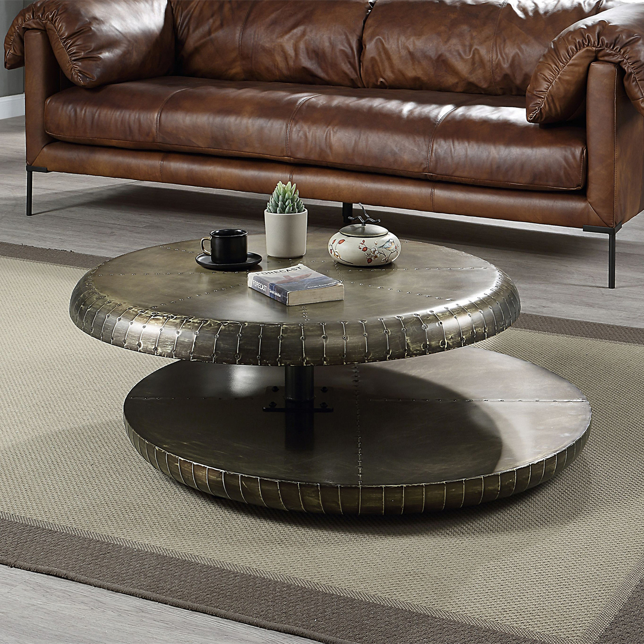 Brancaster Coffee Table In Bronze Aluminum by ACME | 1StopBedrooms