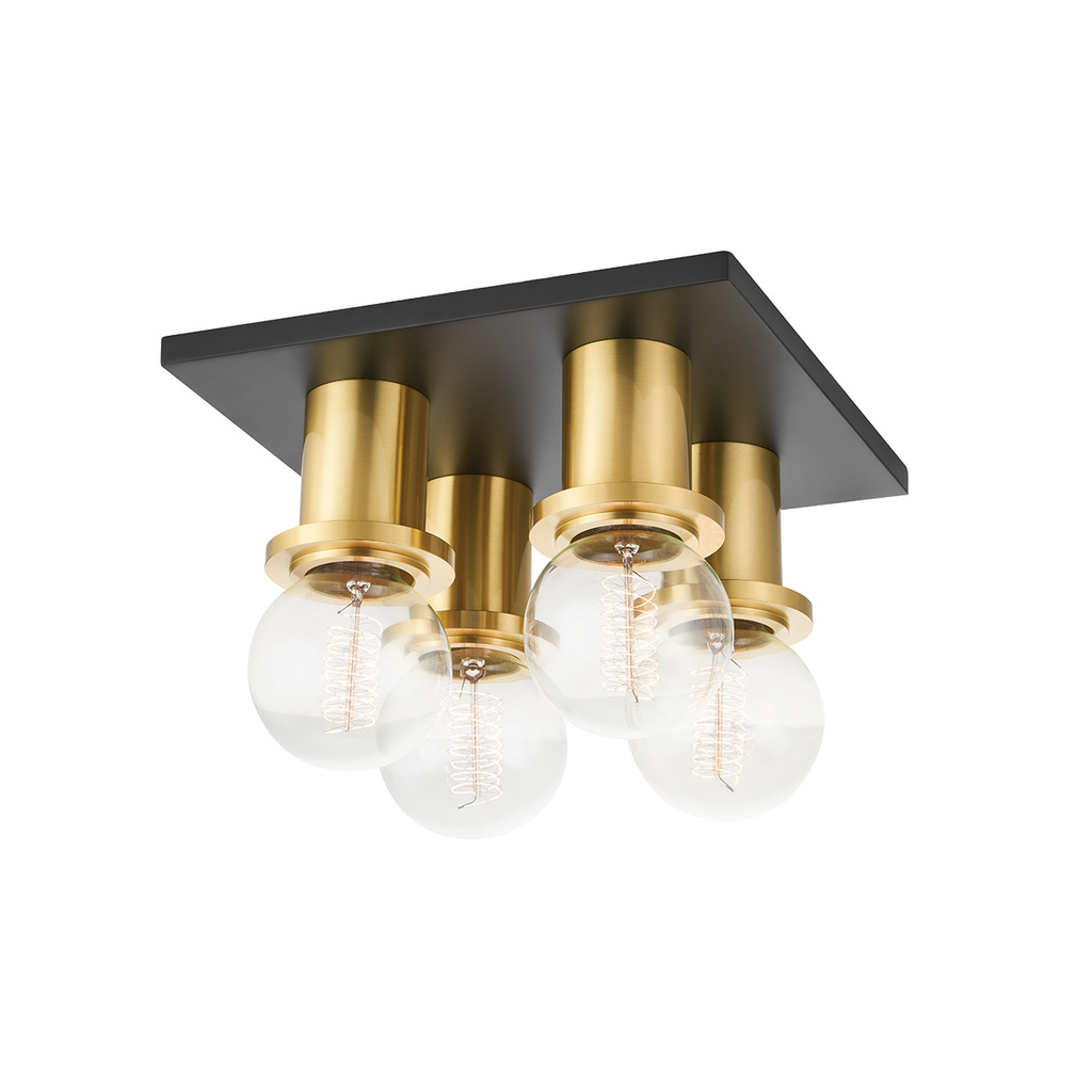 Brandi Flush Mount In Aged Brass and Soft Black by Hudson Valley ...