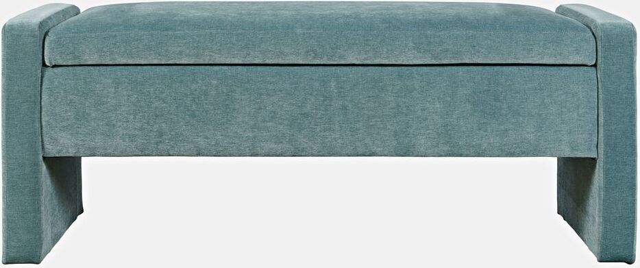 Braun 48 Inch Upholstered Bedroom Hallway Storage Bench In Blue by ...