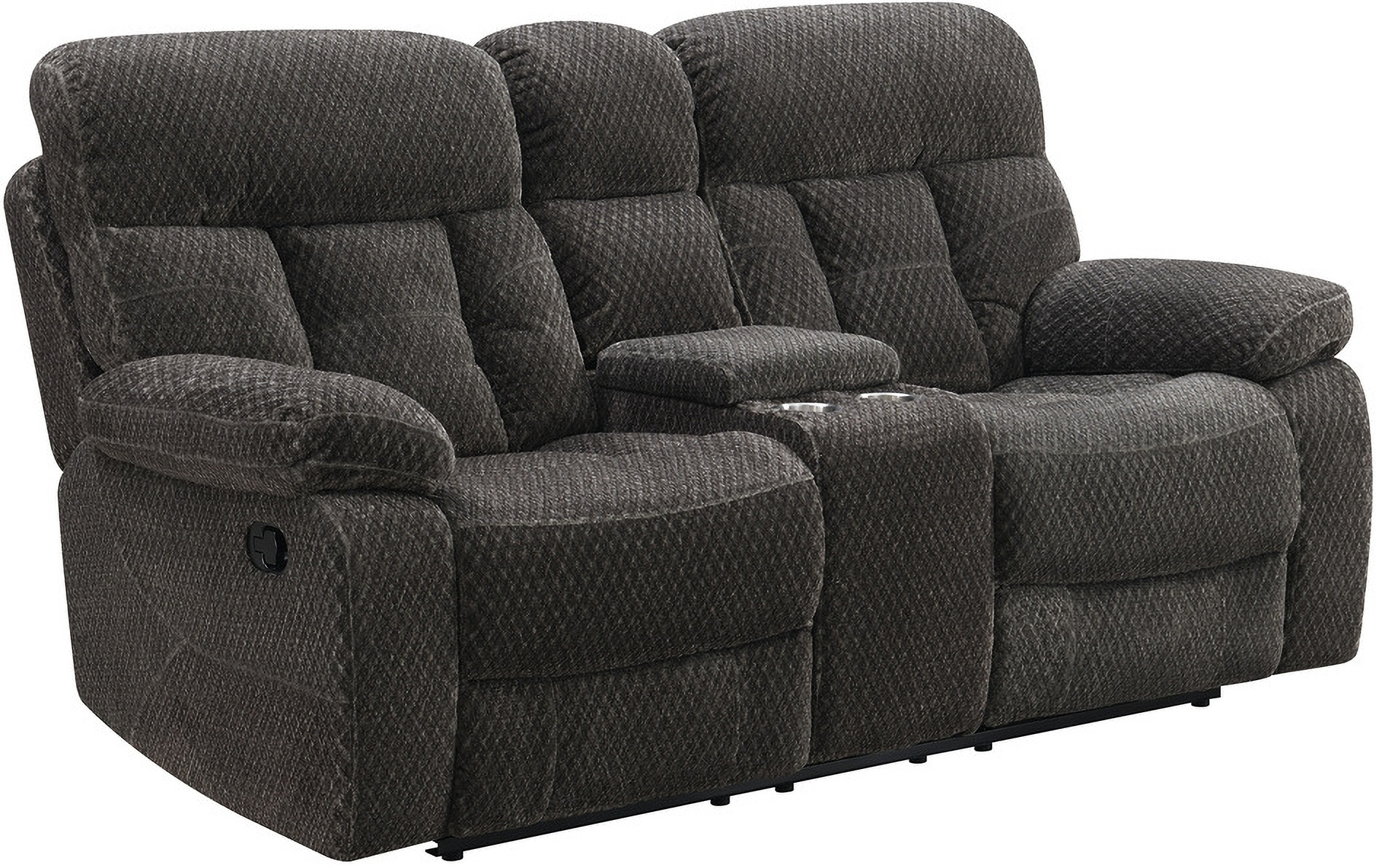 Bravo Console Loveseat with Dual Recliners In Charcoal by New Classic ...