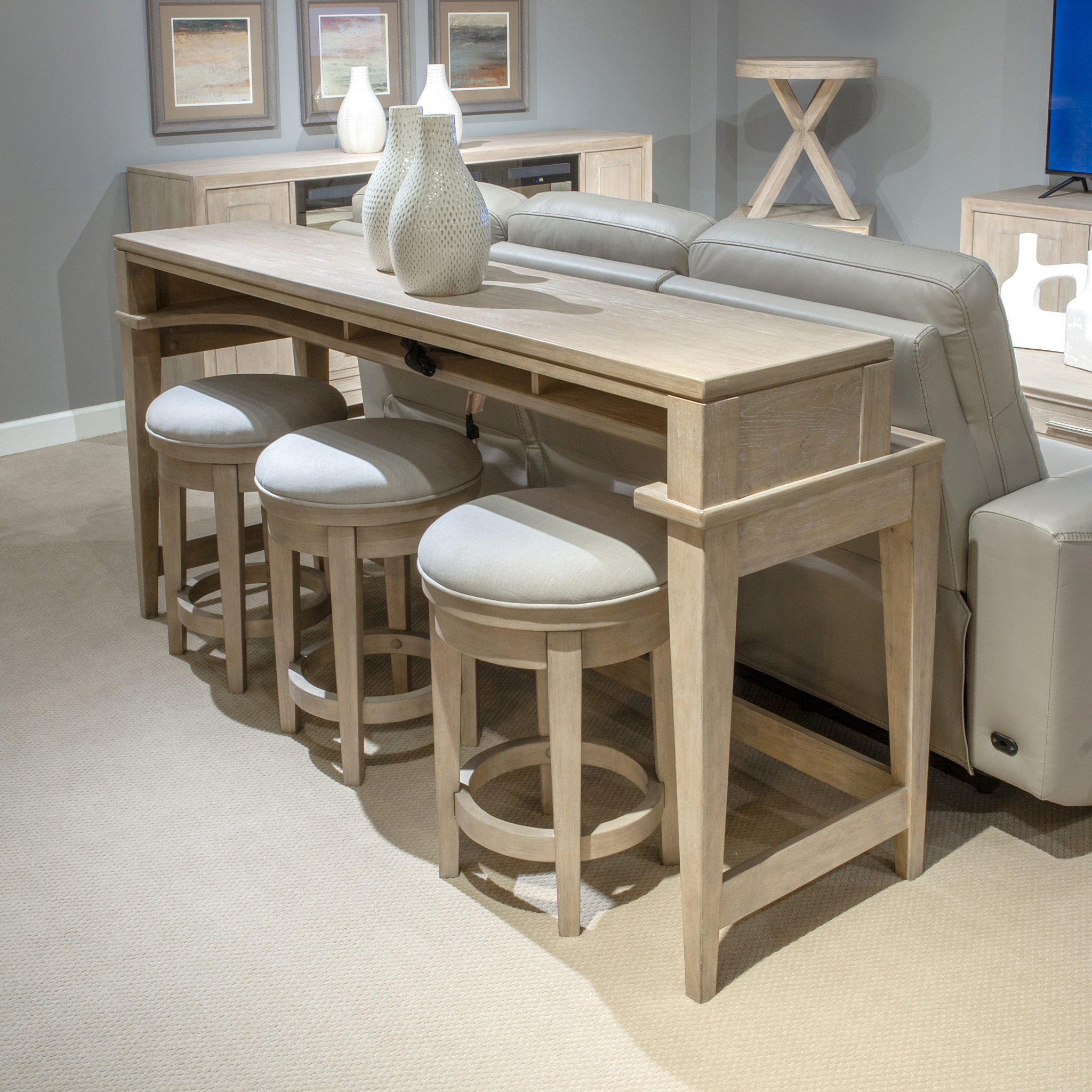 Brentwood Home Bar Set in Sandstone by Liberty | 1StopBedrooms