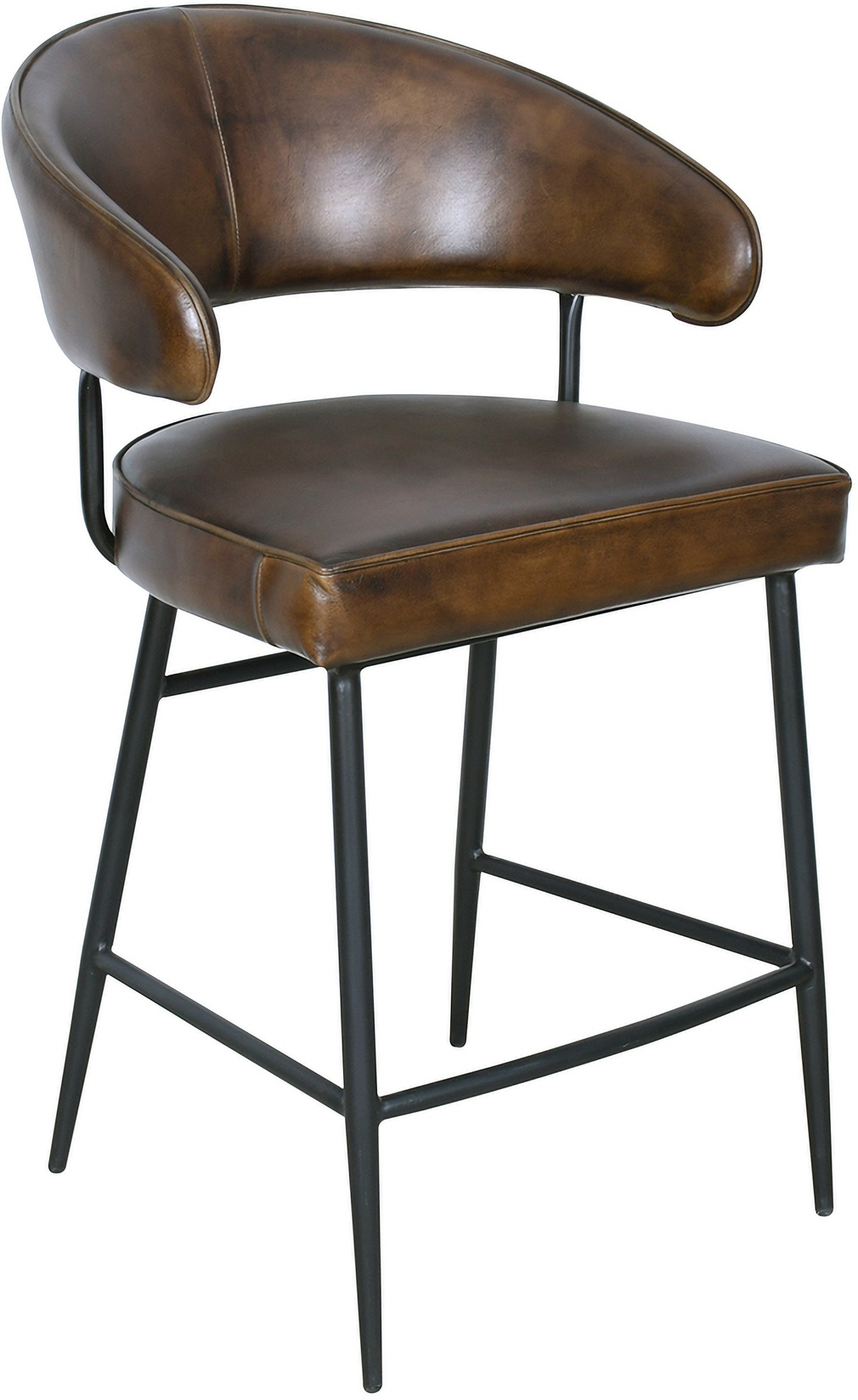 Brisbane Dover Counter Chair In Washed Chestnut Leather by Home Trends ...