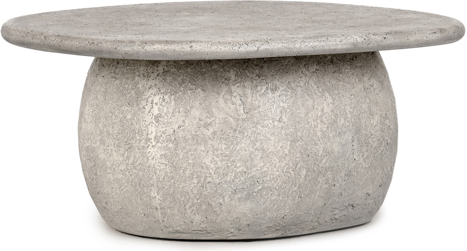 Britney 42 Inch Outdoor Round Coffee Table In Light Gray by Classic ...