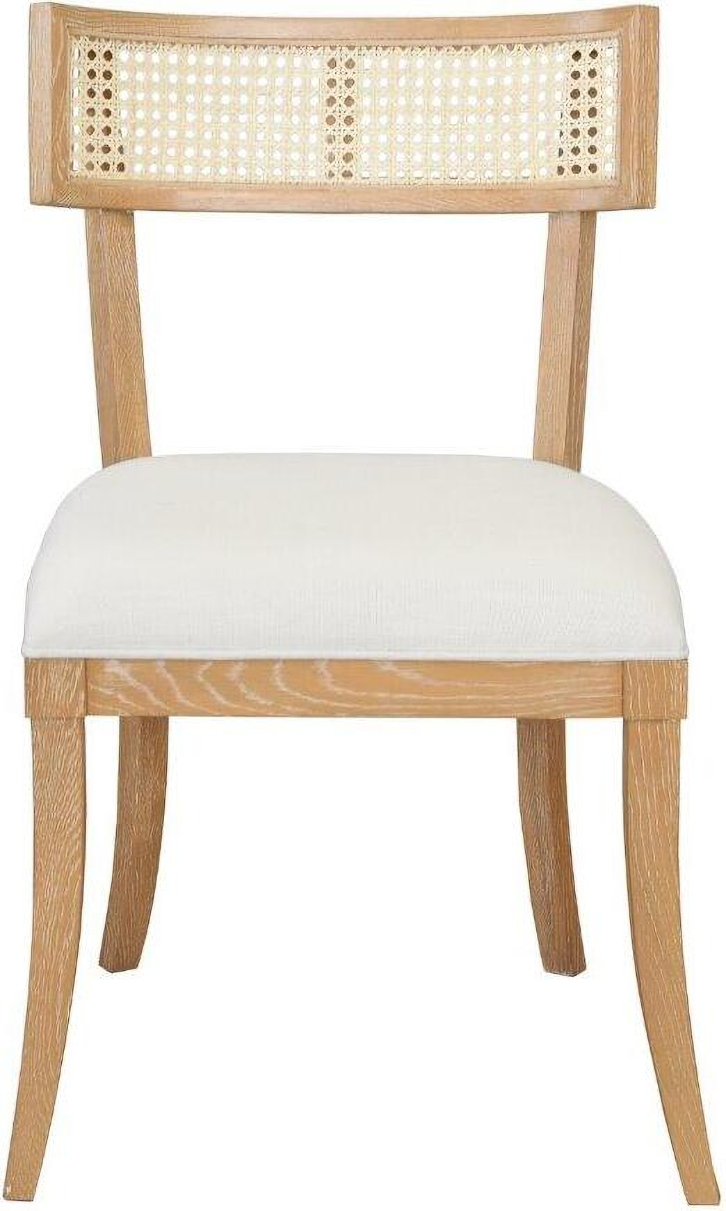 Britta Cerused Oak And White Linen Dining Chair by Worlds Away ...