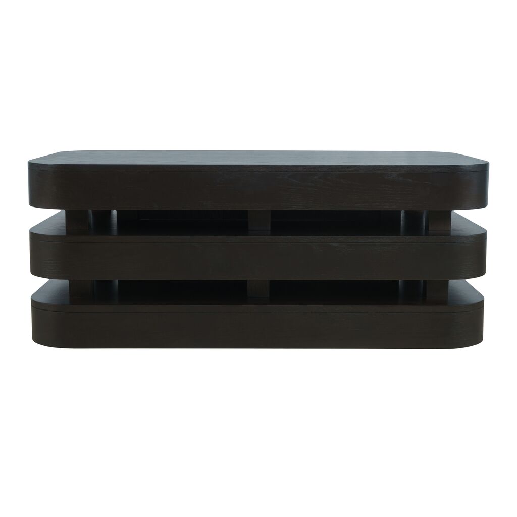 Brix Floating Sculpture Layered Coffee Table with Caster Wheels In ...