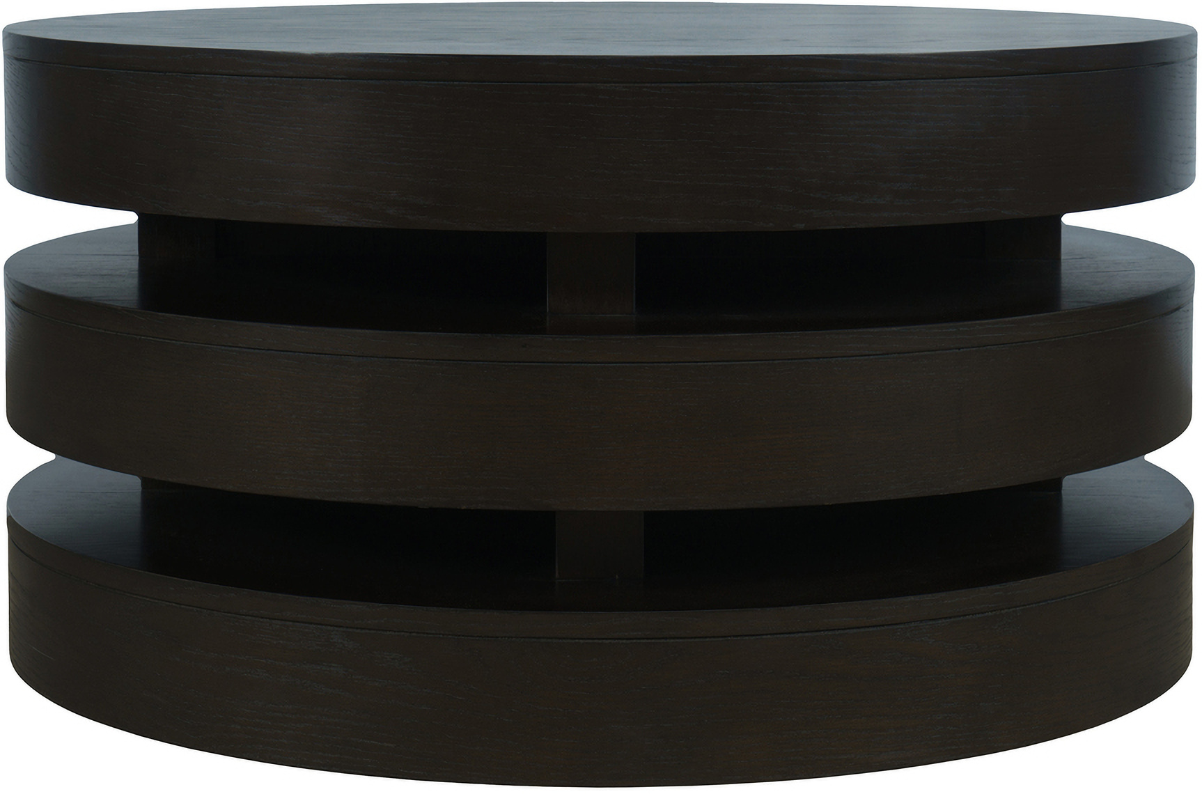 Brix Floating Sculpture Round Layered Coffee Table with Caster Wheels ...