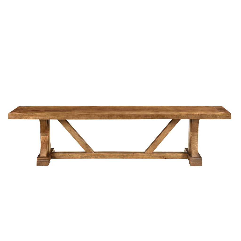 Briza Mango Wood Hand Made Rectangle Indoor Dining Bench In Brown by ...