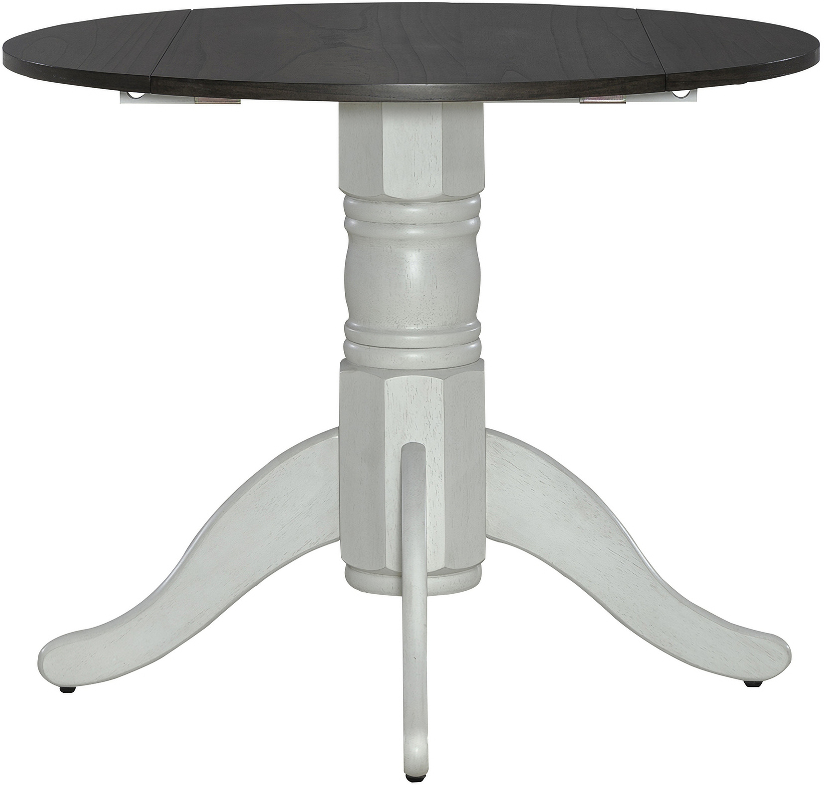 Brook Bay Drop Leaf Table Set In Textured White With Carbon Gray Top by ...