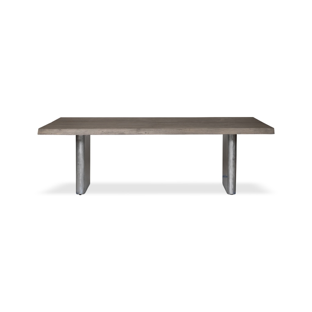 Brooks 79 Inch Cast Slab Base Dining Table In Sandblasted Grey and ...