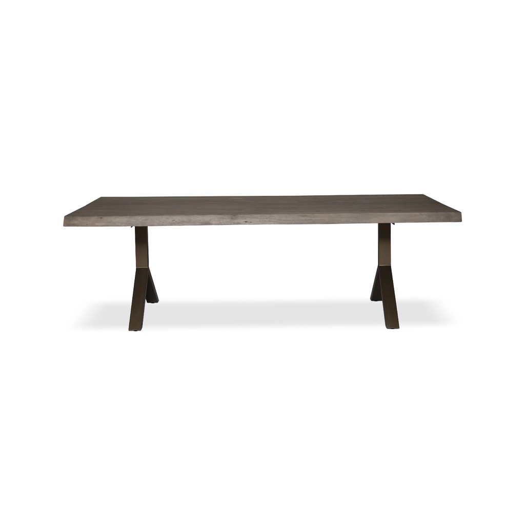 Brooks 92 Inch Y Base Dining Table In Sandblasted Grey and Brass by ...