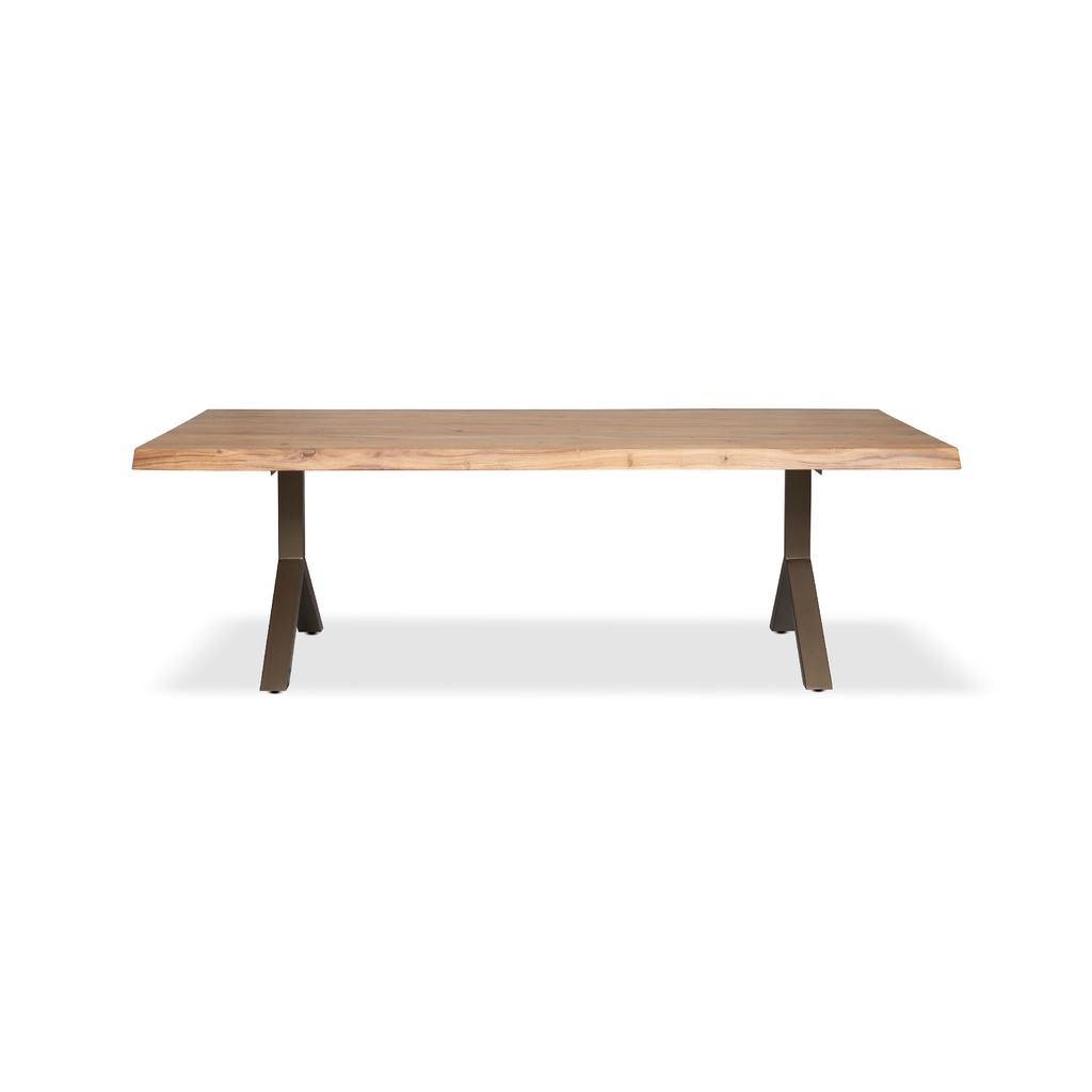 Brooks 92 Inch Y Base Dining Table In Teak and Brass by Urbia ...