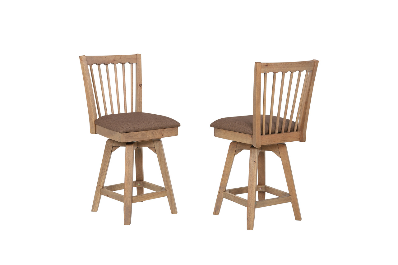 Brownstone 24 Inch Seat Height Spindle Back Swivel Counter Stool with ...