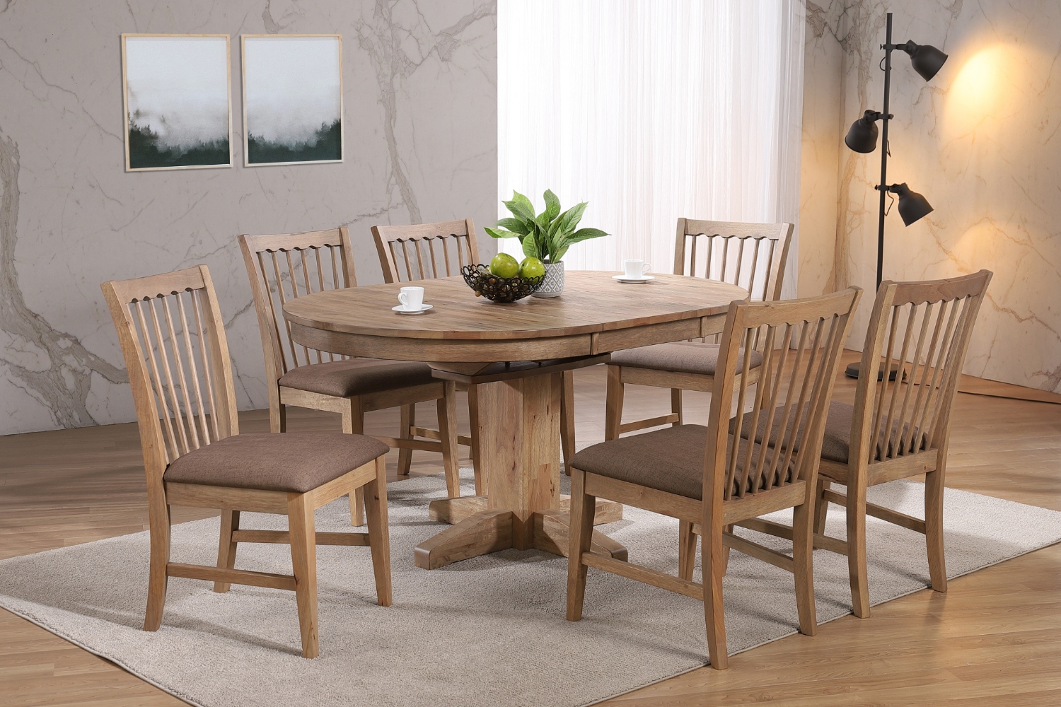 Brownstone 42 Inch Round Dining Table Complete In Warm Brown by ECI ...