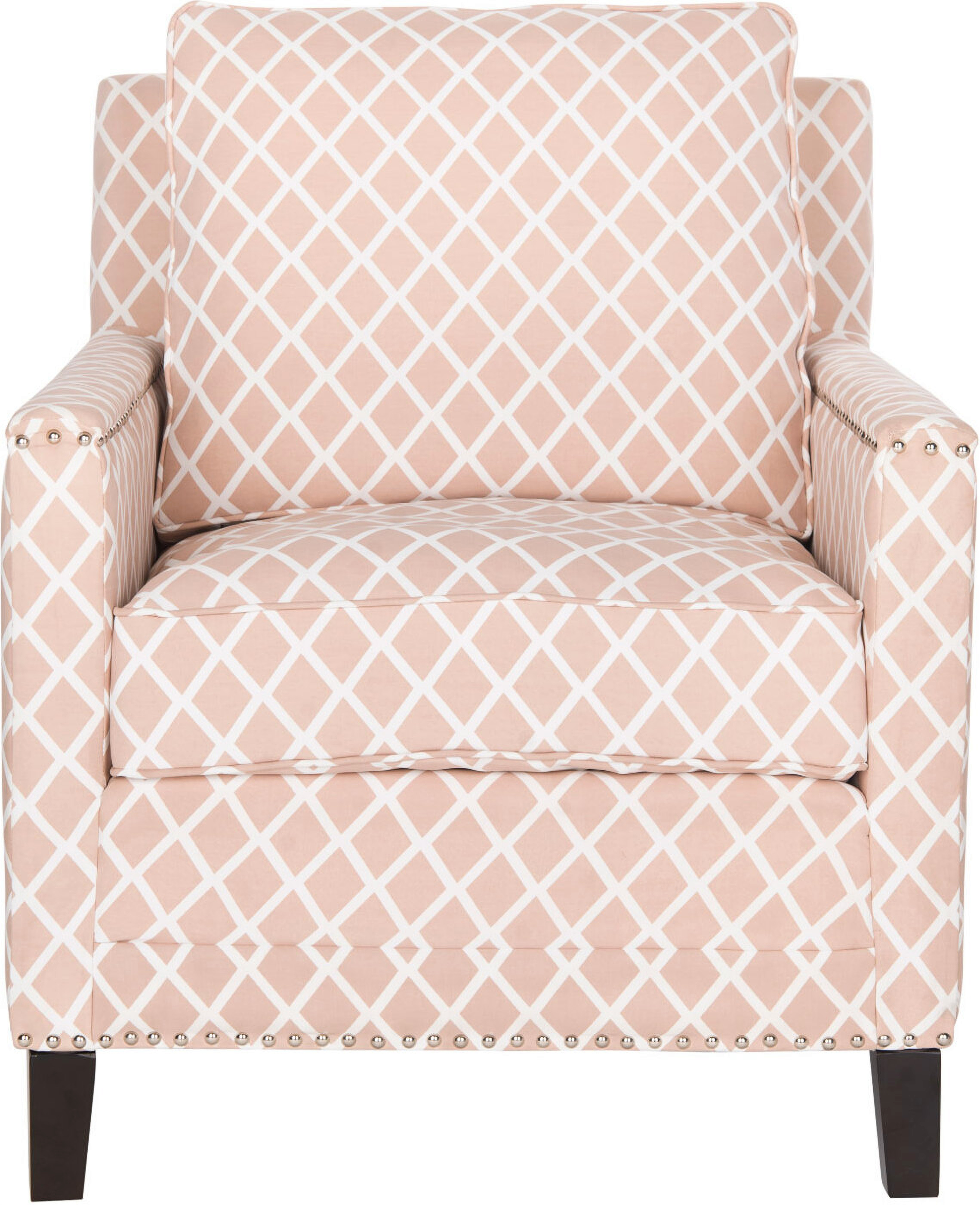Buckler Peach Pink and White Club Chair by Safavieh | 1StopBedrooms