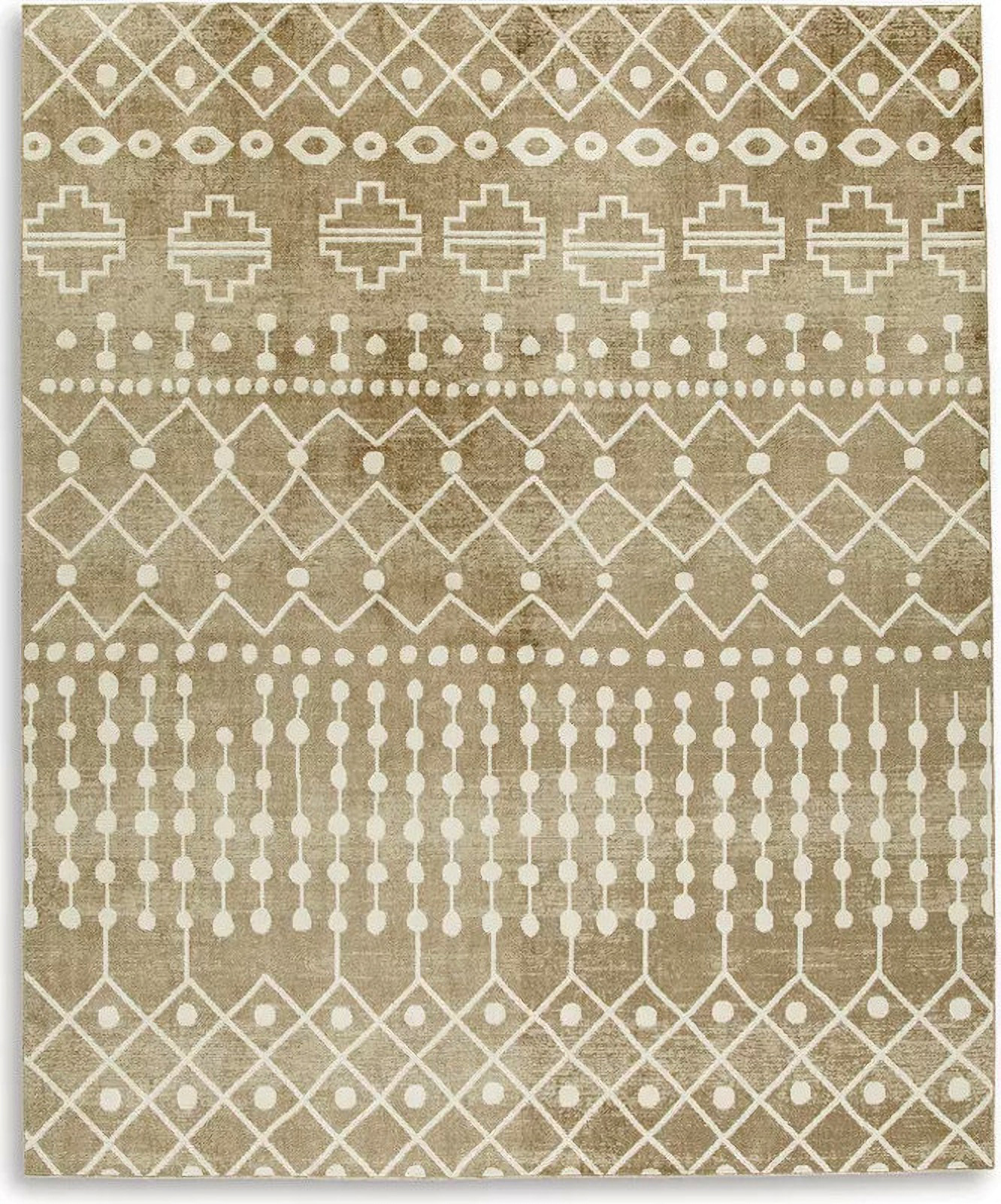 Bunchly Brown and Cream Large Rug by Ashley Furniture | 1StopBedrooms