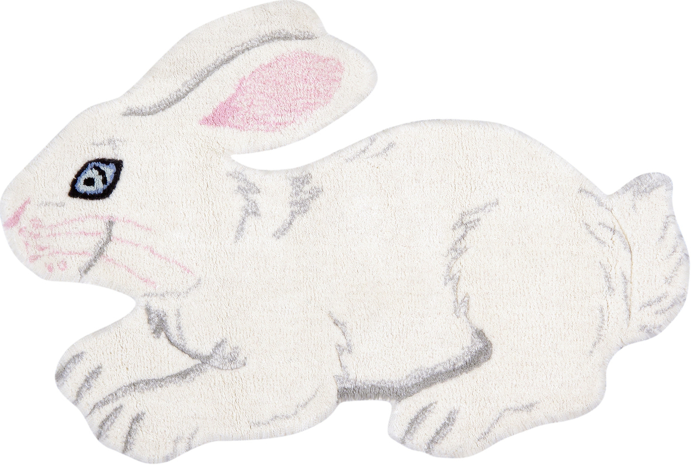 Bunny Collection Hand-Tufted Wool Area Rug- 2' x 3' In White by ...