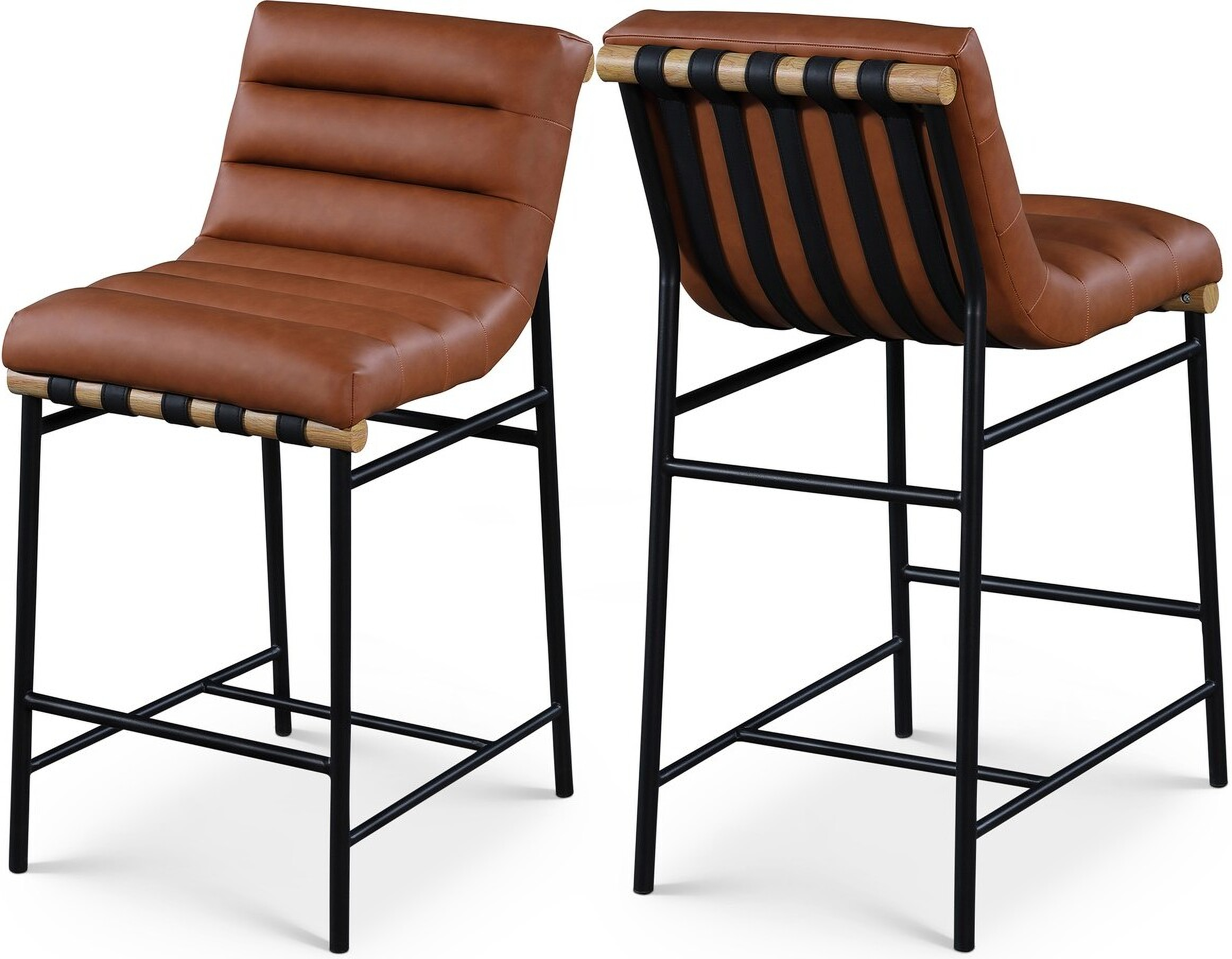 Brown leather counter chairs store
