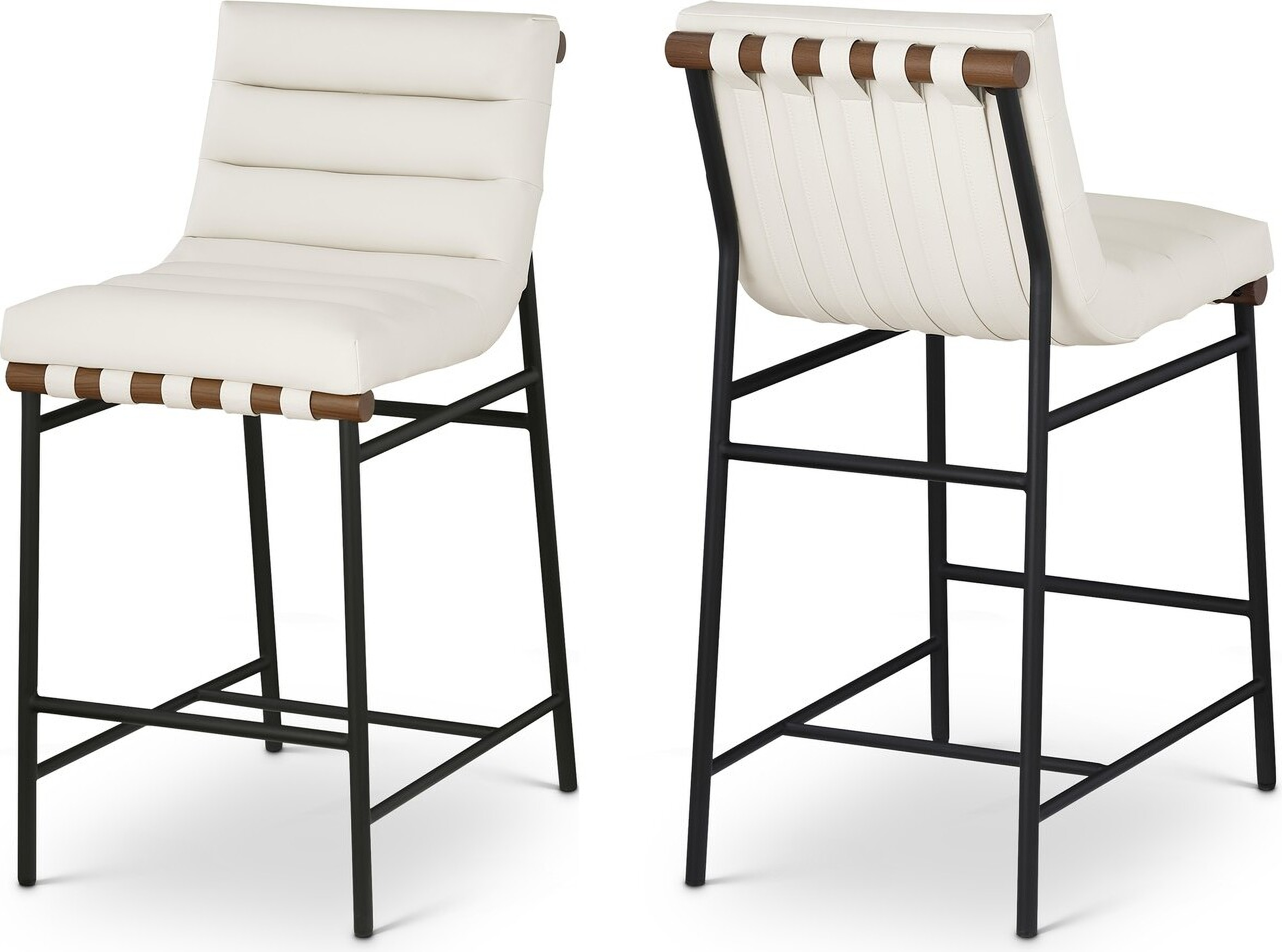 Burke Vegan Leather Counter Stool In Cream by Meridian | 1StopBedrooms