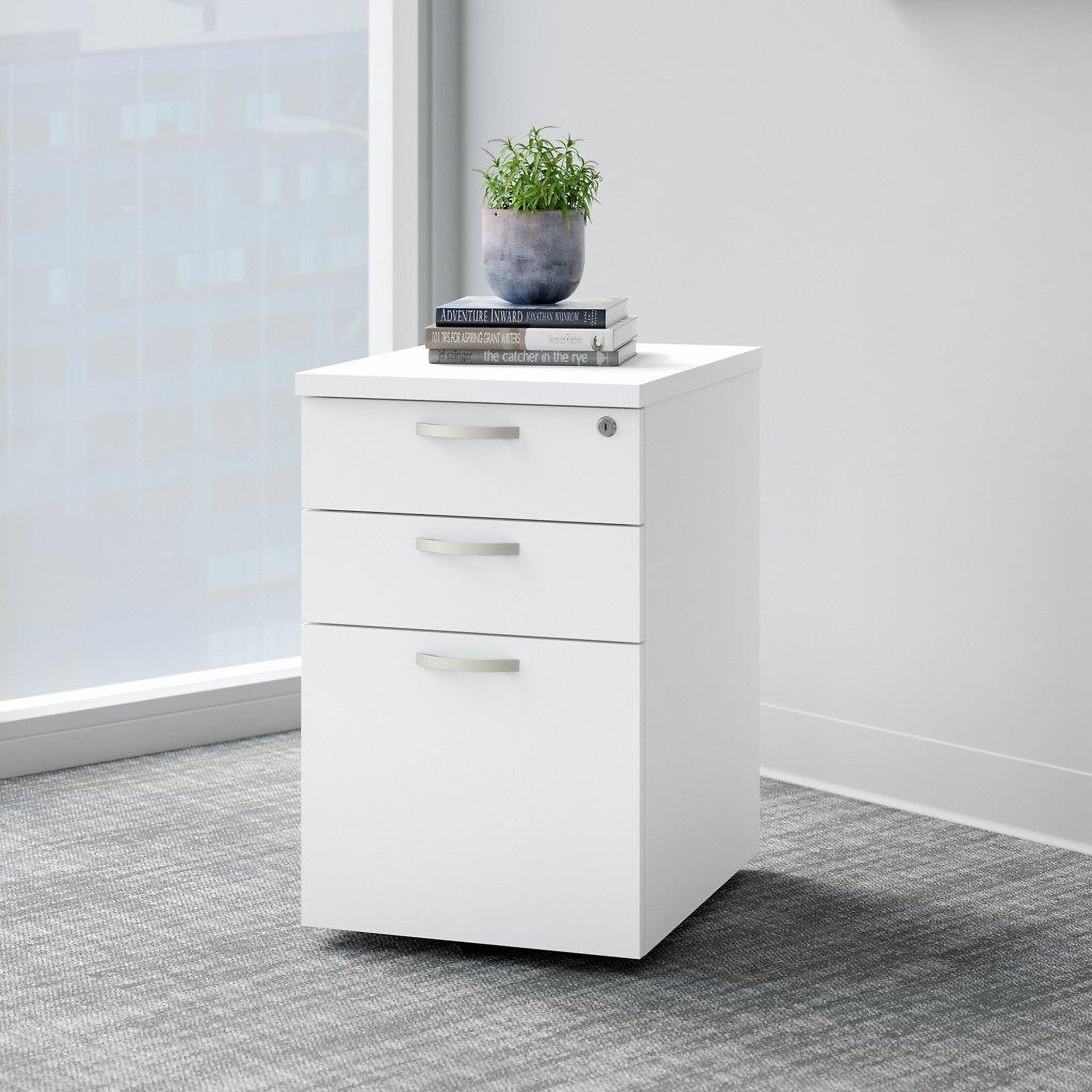 Bush Business Furniture Easy Office 3 Drawer Mobile File Cabinet in ... Bush Business Furniture Easy Office 3 Drawer Mobile File Cabinet in ...