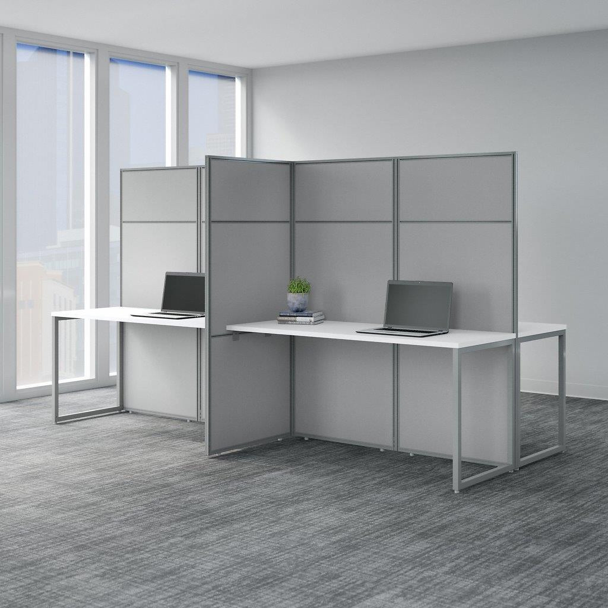 Bush Business Furniture Easy Office 60W 4 Person Cubicle Desk ...