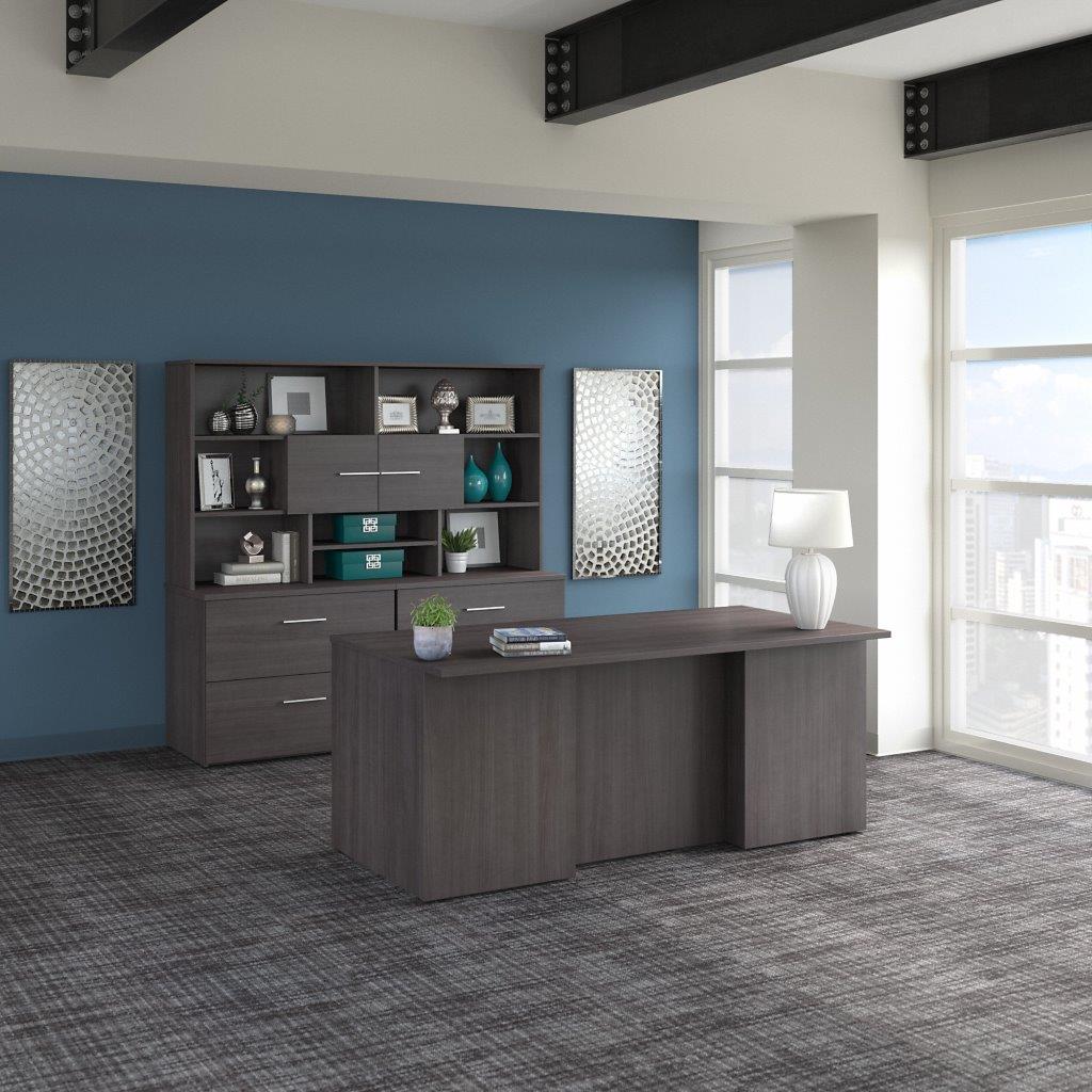 Bush Business Furniture Office 500 72W x 36D Executive Desk with ...